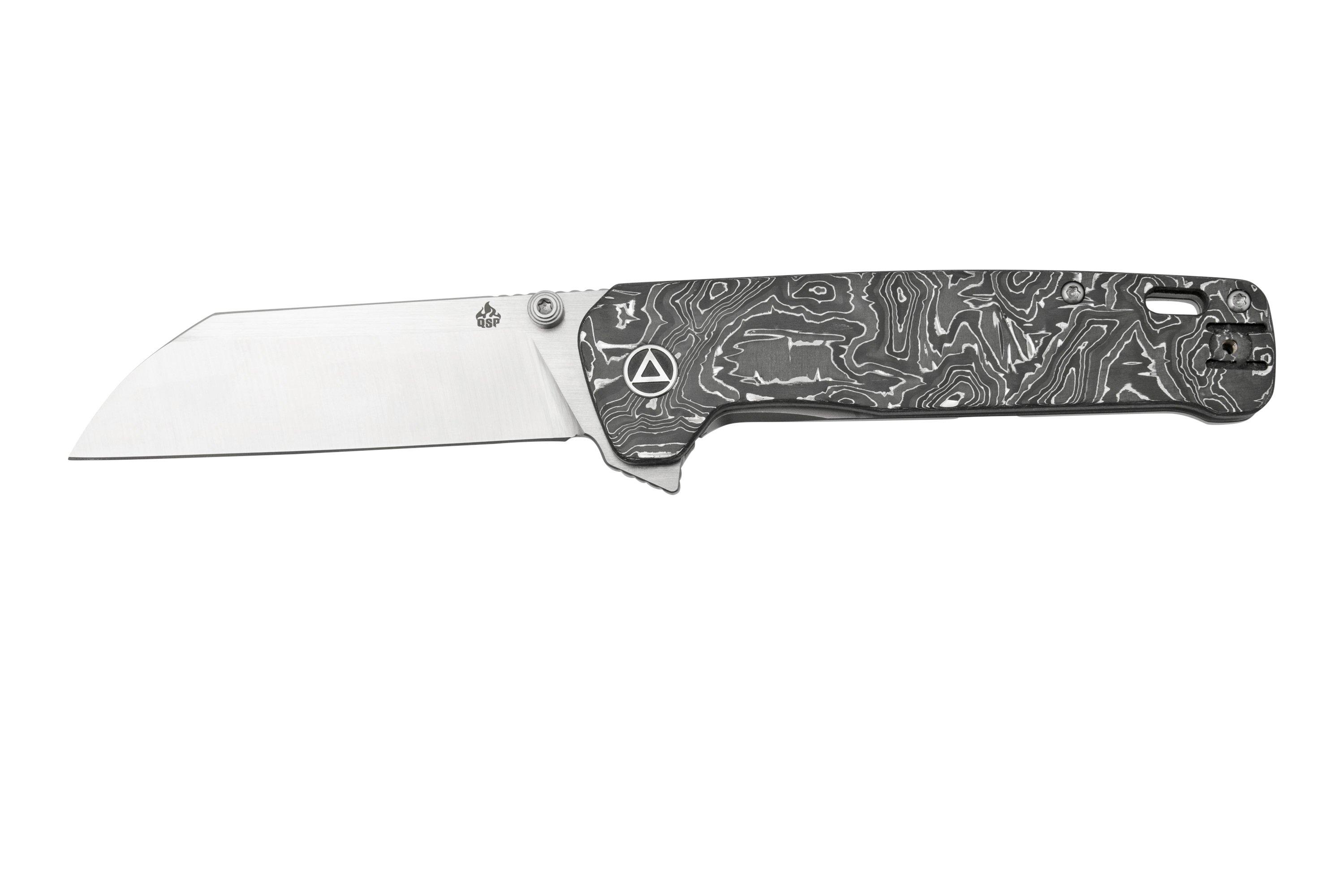 QSP Knife Penguin XL QS130XL-D1, Satin 20CV, Aluminum Foil Carbon fibre ...
