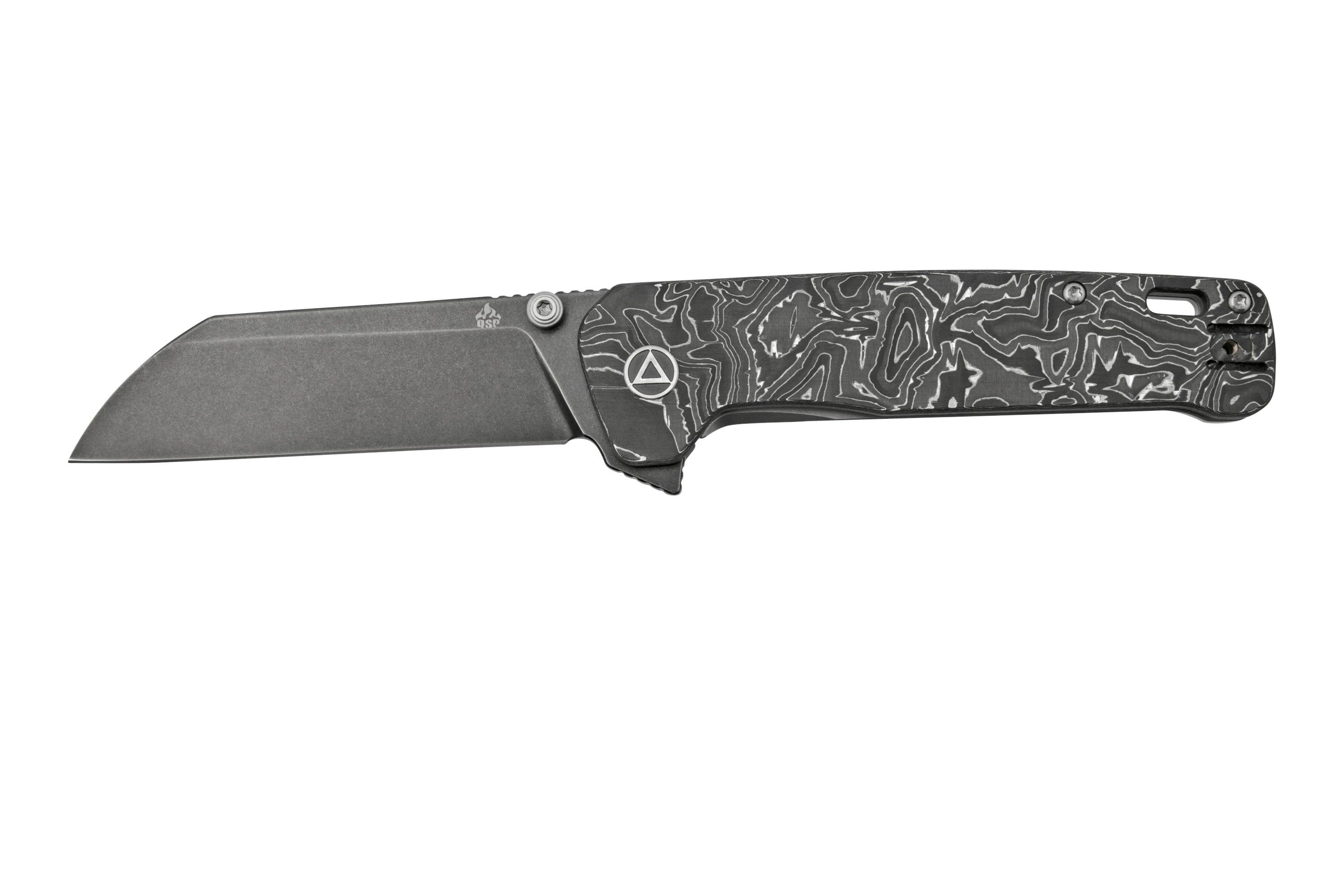 QSP Knife Penguin XL QS130XL-D2, Blackwashed 20CV, Aluminum Foil Carbon ...
