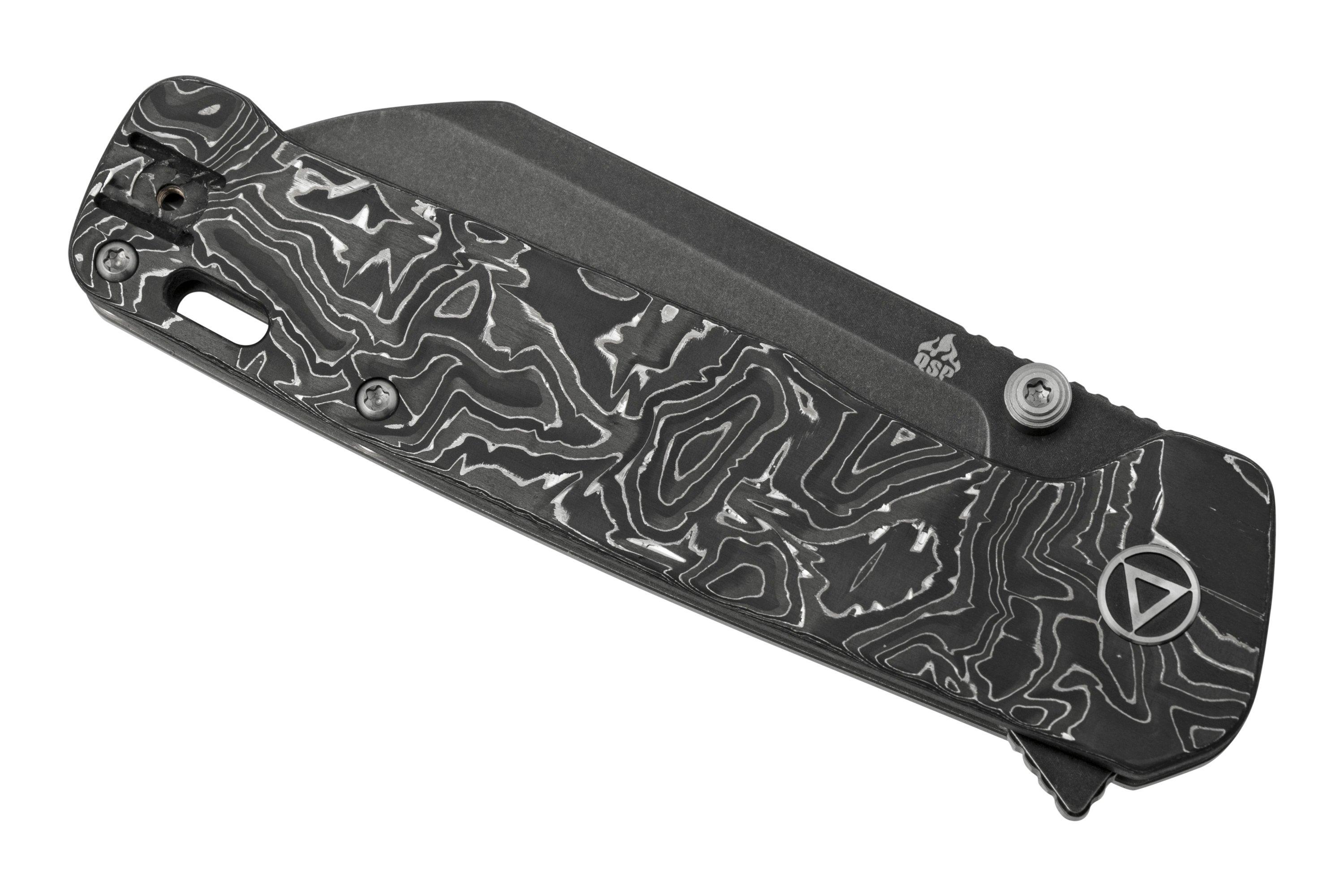 QSP Knife Penguin XL QS130XL-D2, Blackwashed 20CV, Aluminum Foil Carbon ...