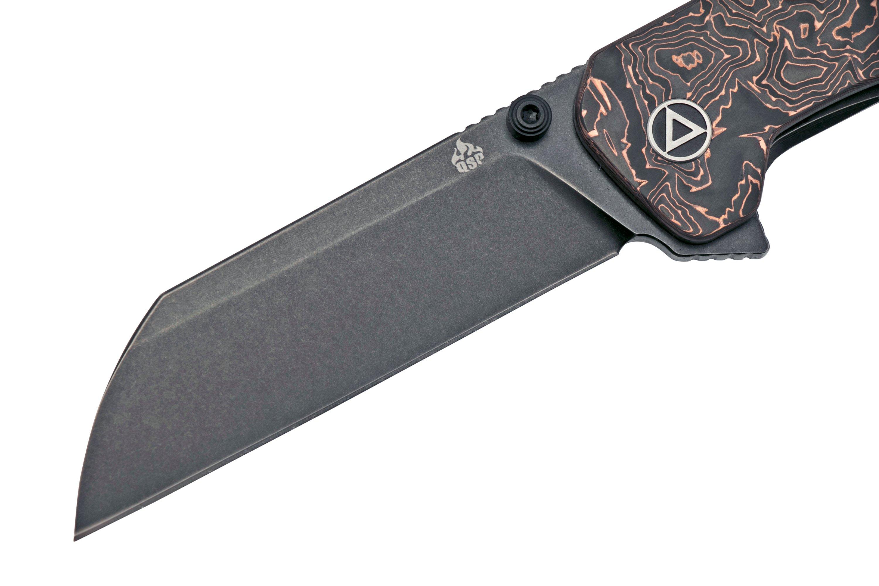 QSP Knife Penguin XL QS130XL-E2, Blackwashed 20CV, Copper Foil Carbon ...