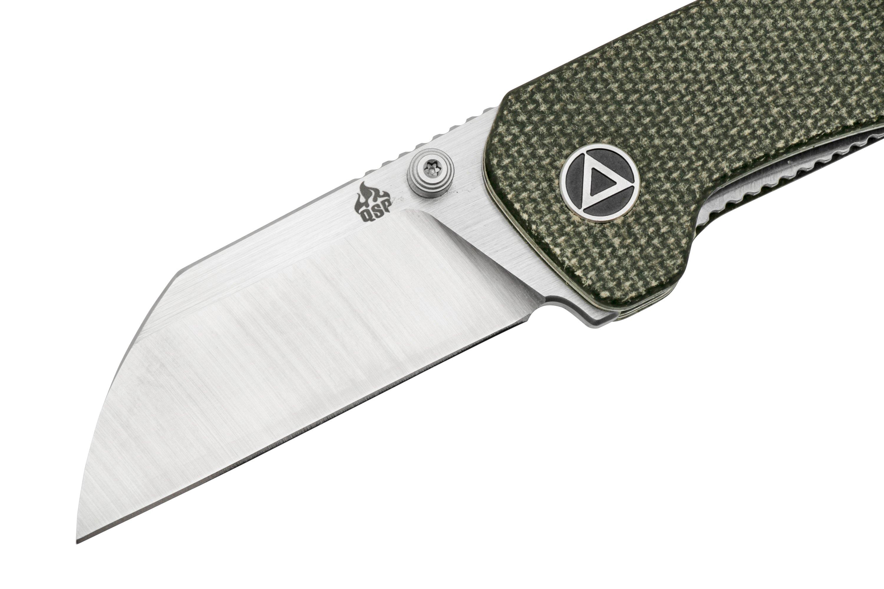 QSP Knife Penguin Mini QS130XS-A, Satin 14C28N, Dark Brown Micarta ...