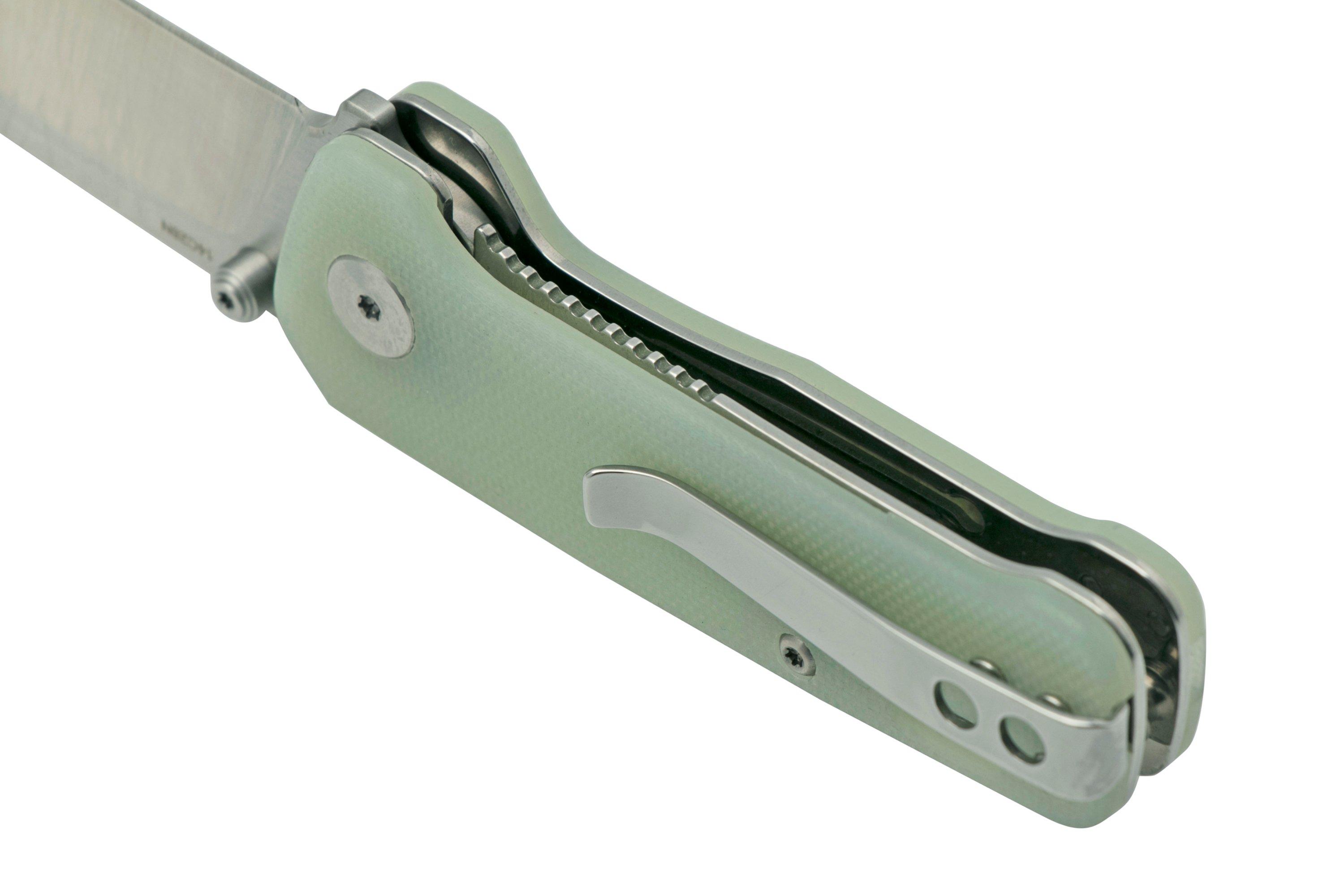 QSP Knife Penguin Mini QS130XS-F1, Satin 14C28N, Natural G10 pocket ...