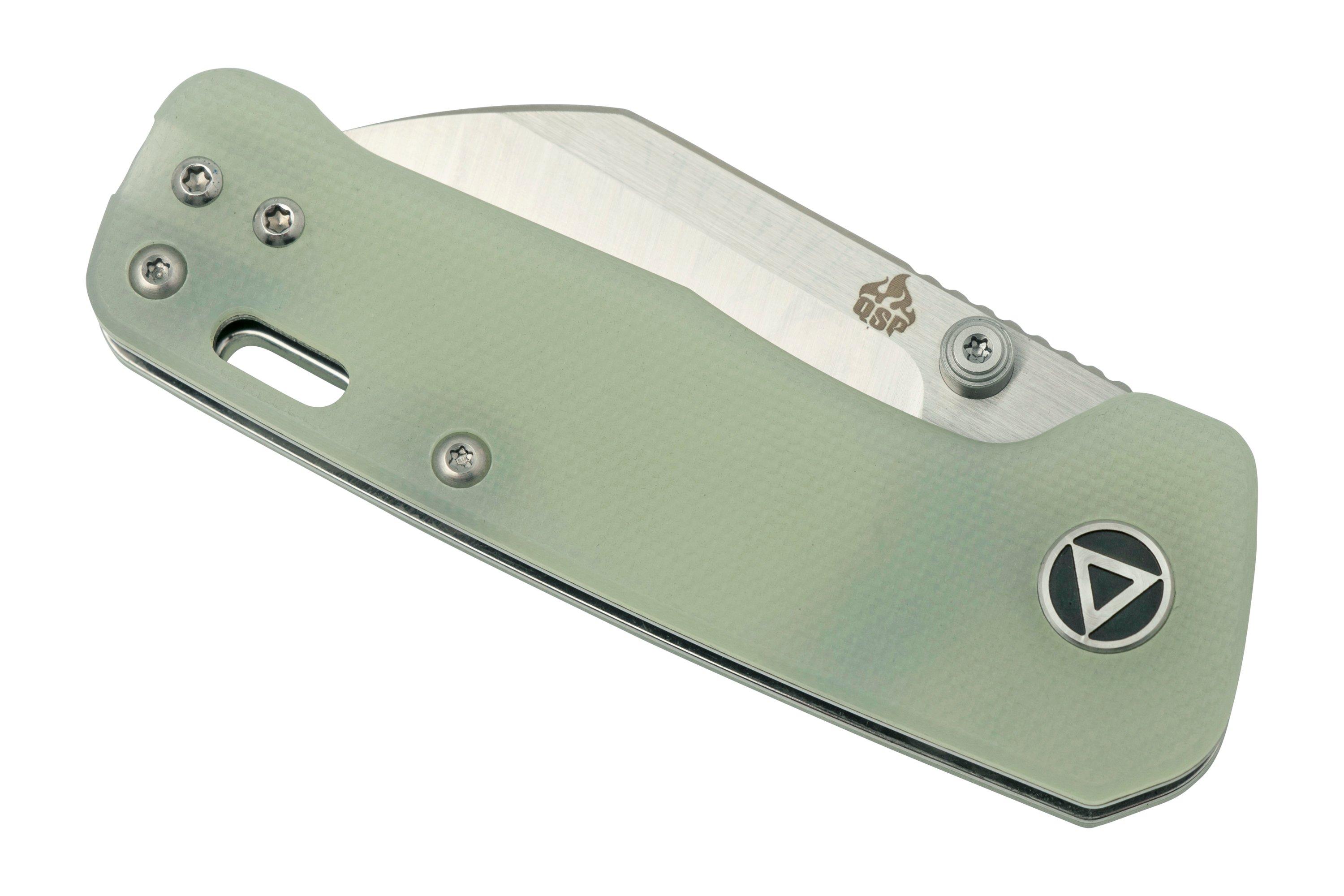 QSP Knife Penguin Mini QS130XS-F1, Satin 14C28N, Natural G10 pocket ...