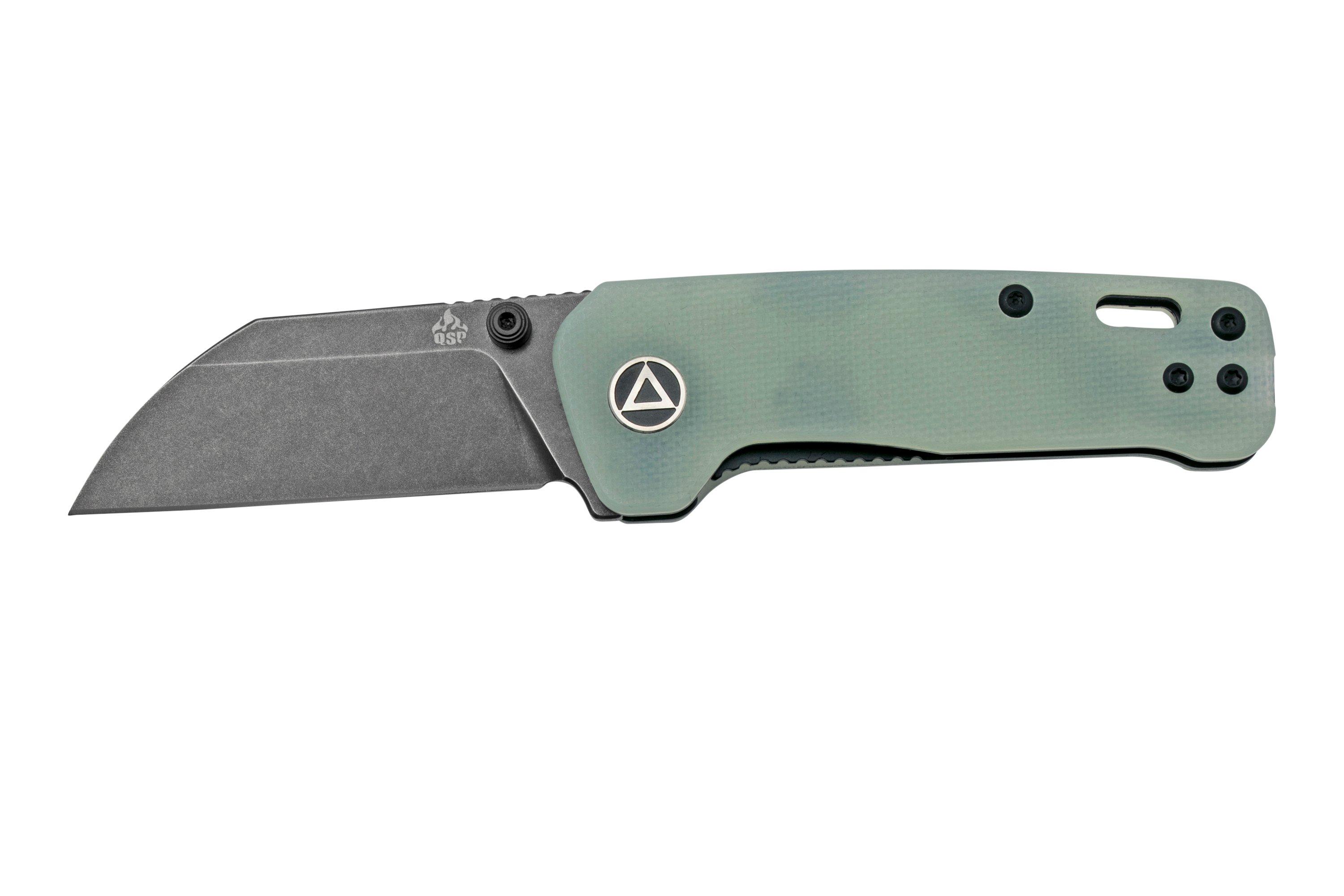QSP Knife Penguin Mini QS130XS-F2, Blackwashed 14C28N, Natural G10 ...