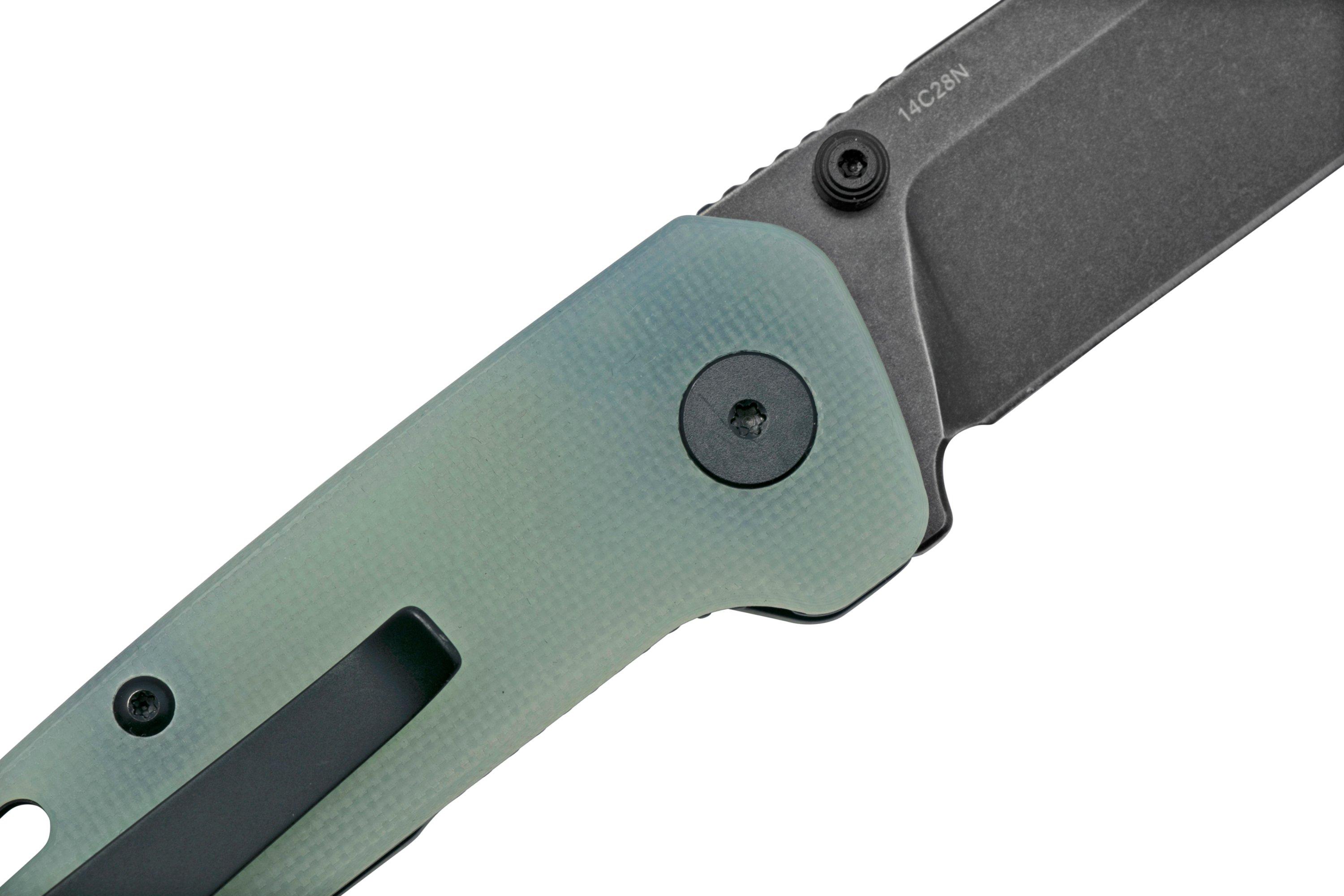 QSP Knife Penguin Mini QS130XS-F2, Blackwashed 14C28N, Natural G10 ...