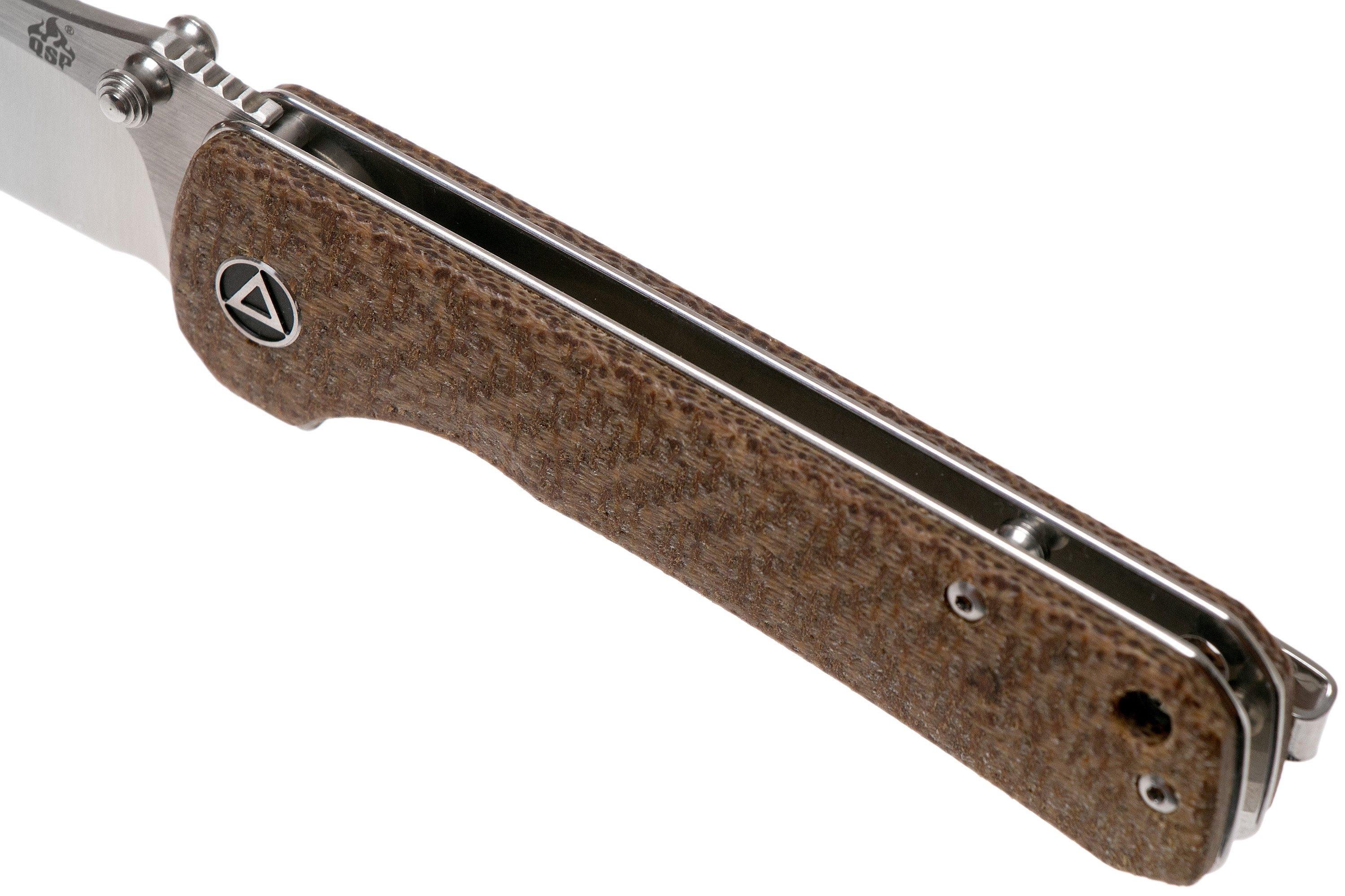 QSP Knife Hawk QS131-G Brown Micarta coltello da tasca | Fare acquisti ...