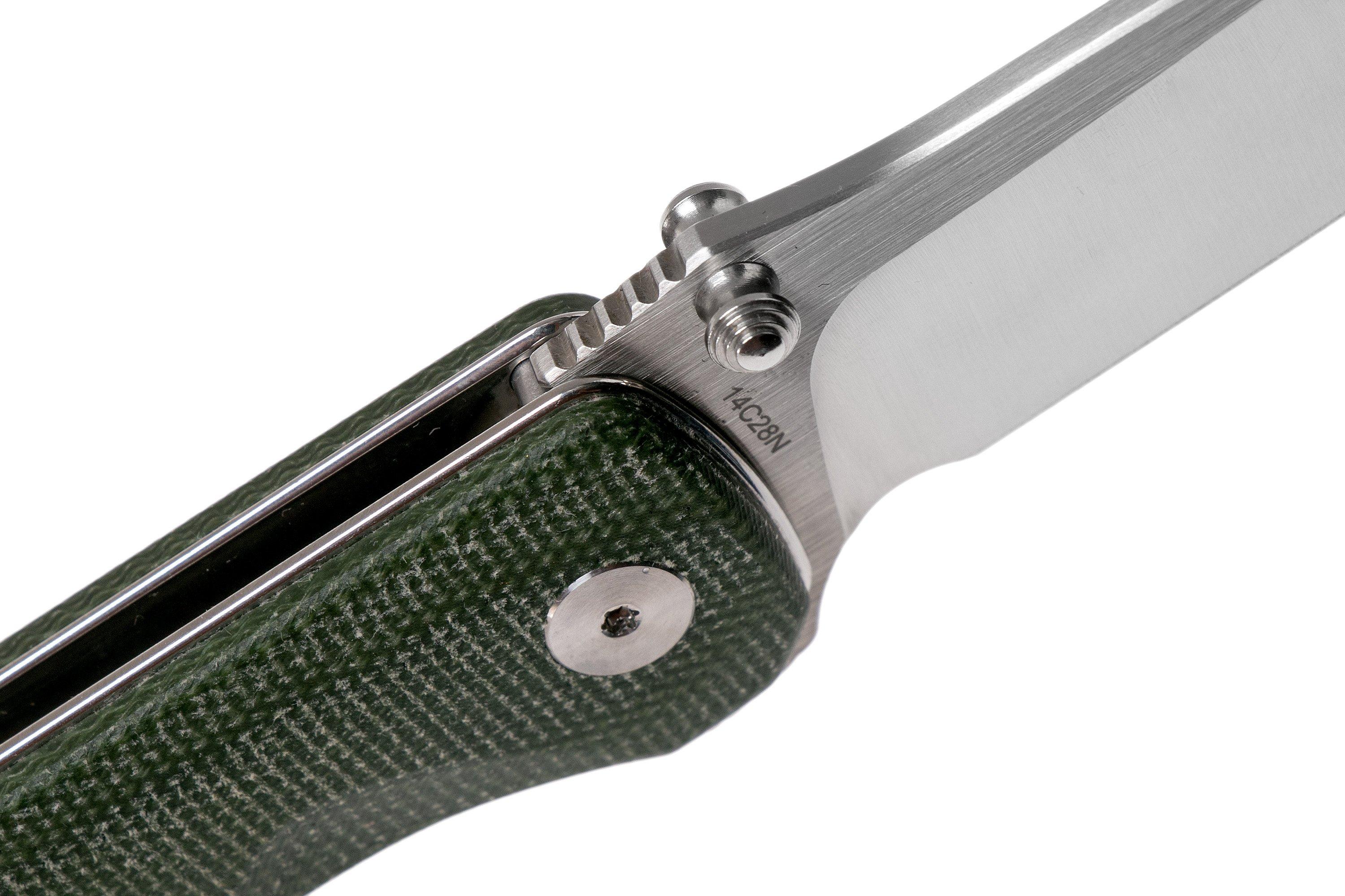 QSP Knife Hawk QS131-H Green Micarta pocket knife | Advantageously ...