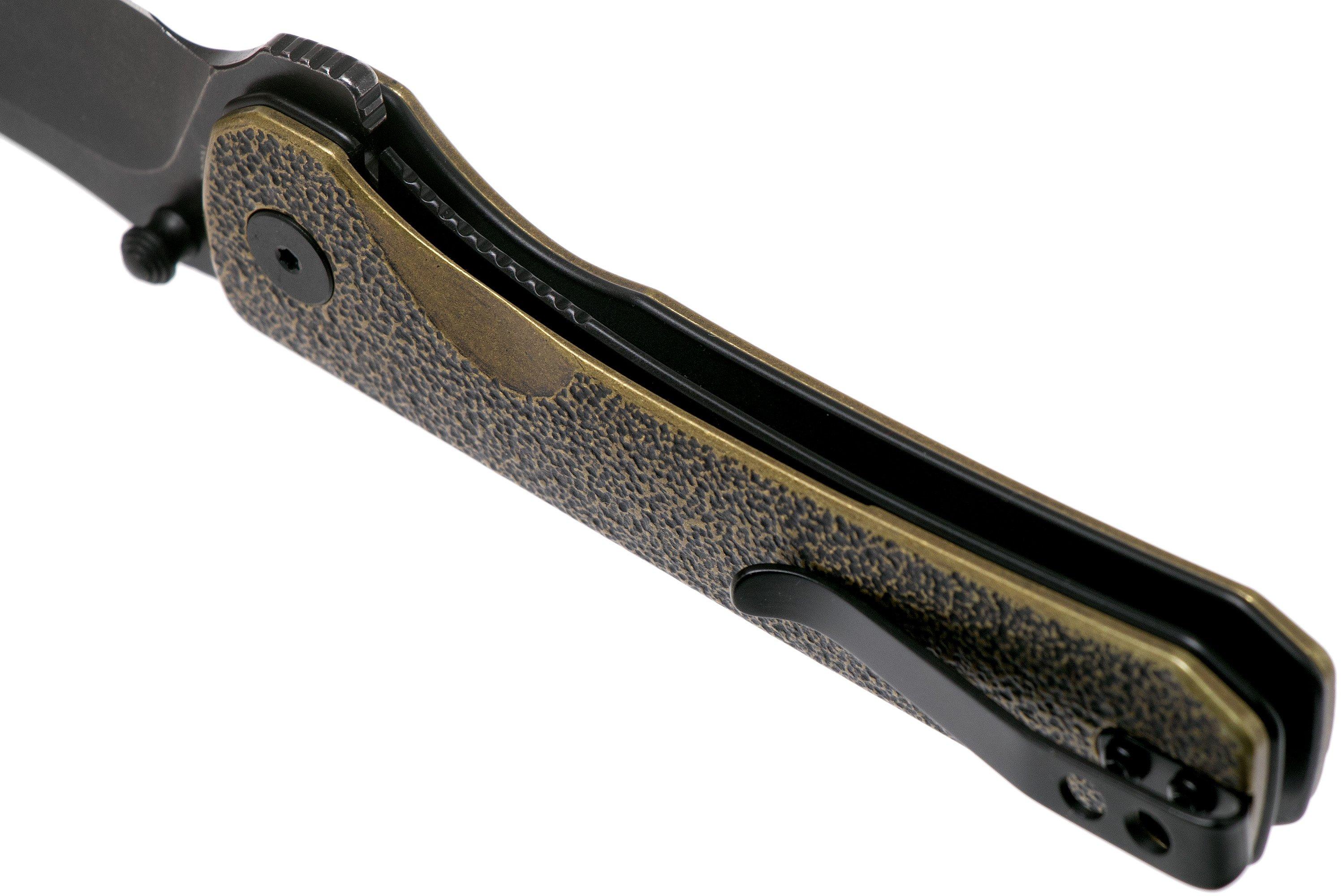 QSP Knife Hawk QS131-L Brass, Blackwashed pocket knife | Advantageously ...