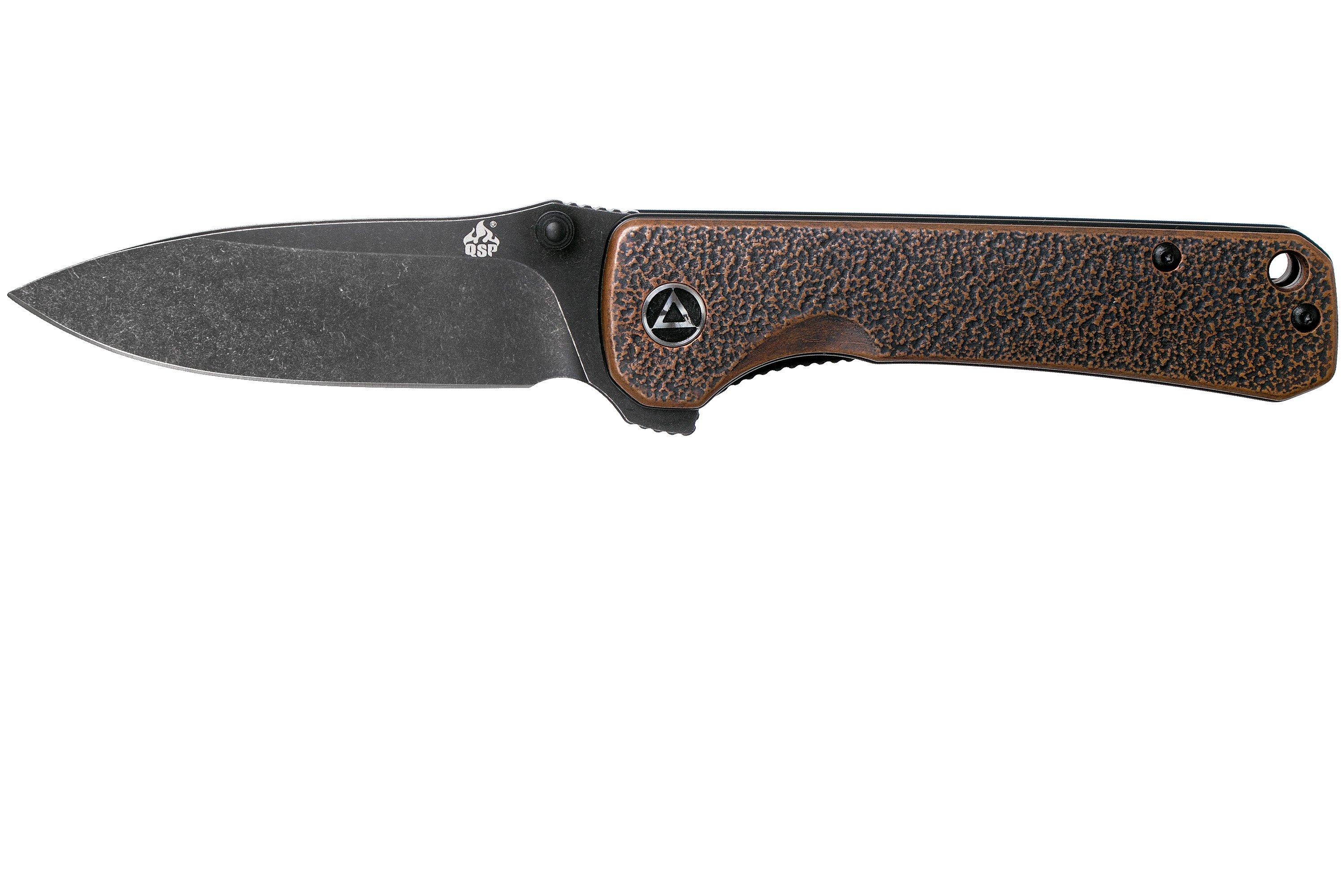 QSP Knife Hawk QS131-N Copper, Blackwashed pocket knife ...