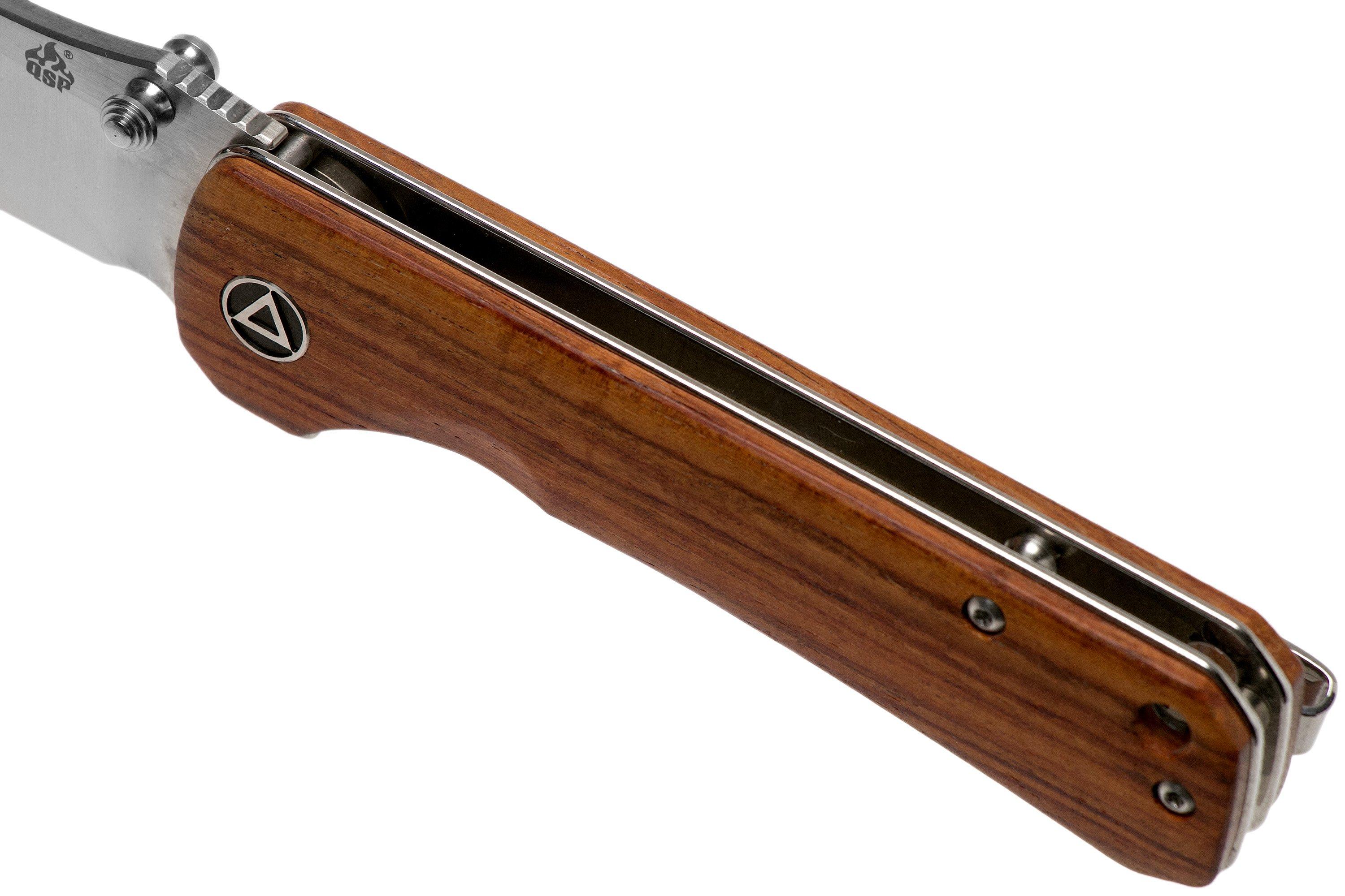 QSP Knife Hawk QS131-O1 Mkuruti Wood, Satin, coltello da tasca | Fare ...