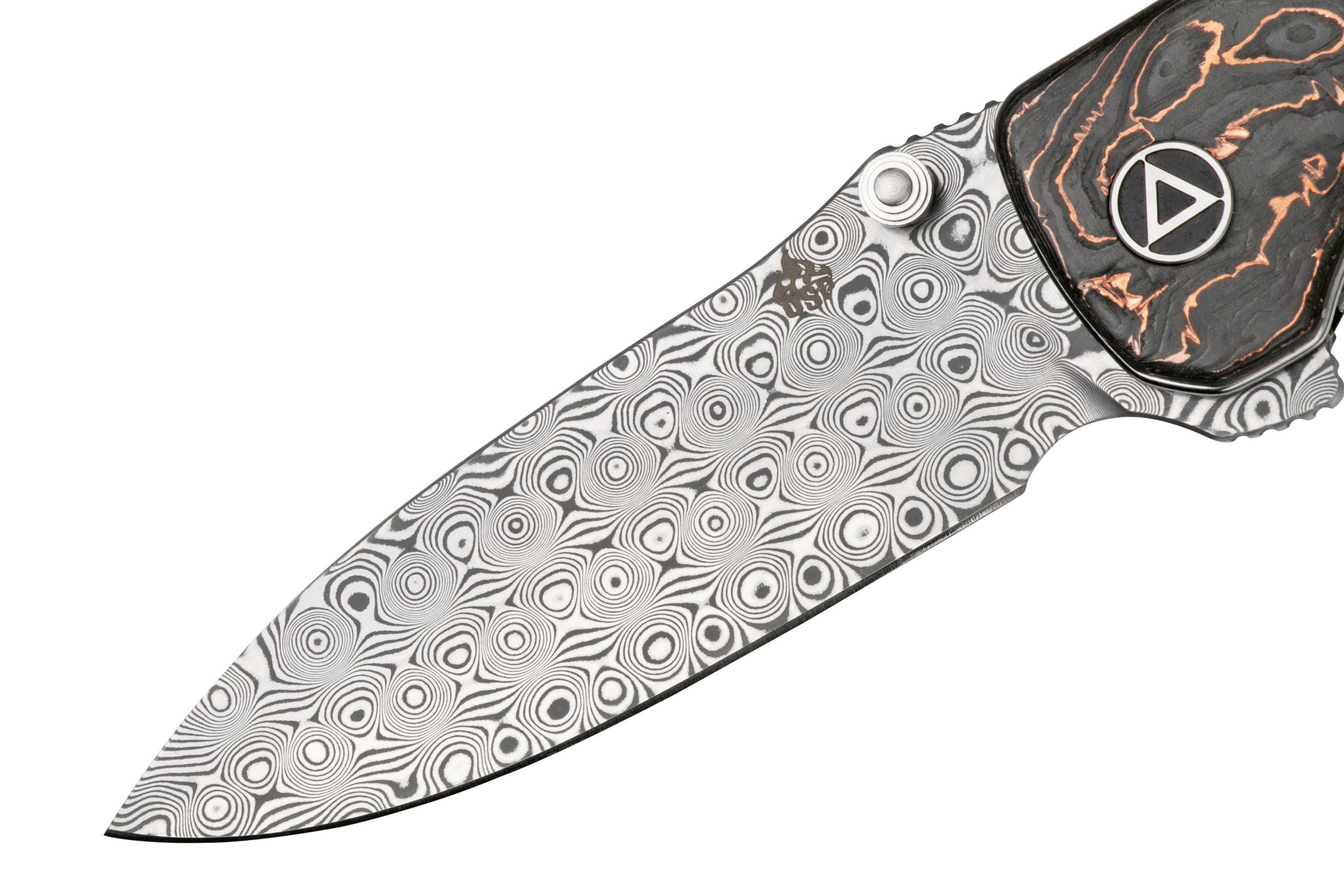 QSP Knife Hawk QS131-S Satin, Aluminum Foil Carbon fibre pocket knife ...