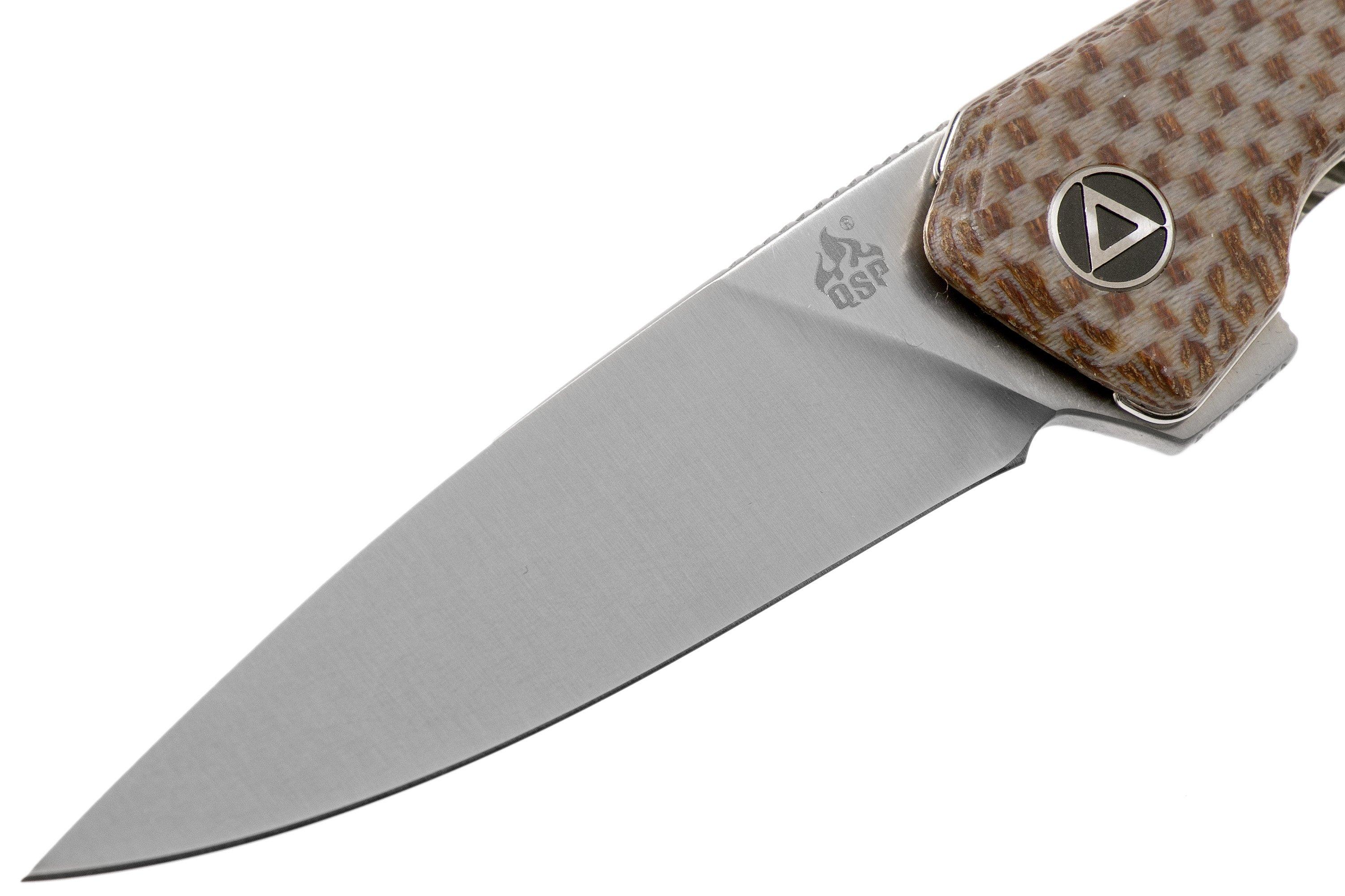 QSP Knife Leopard QS135-D Brown Texture Micarta, Satin, Taschenmesser ...