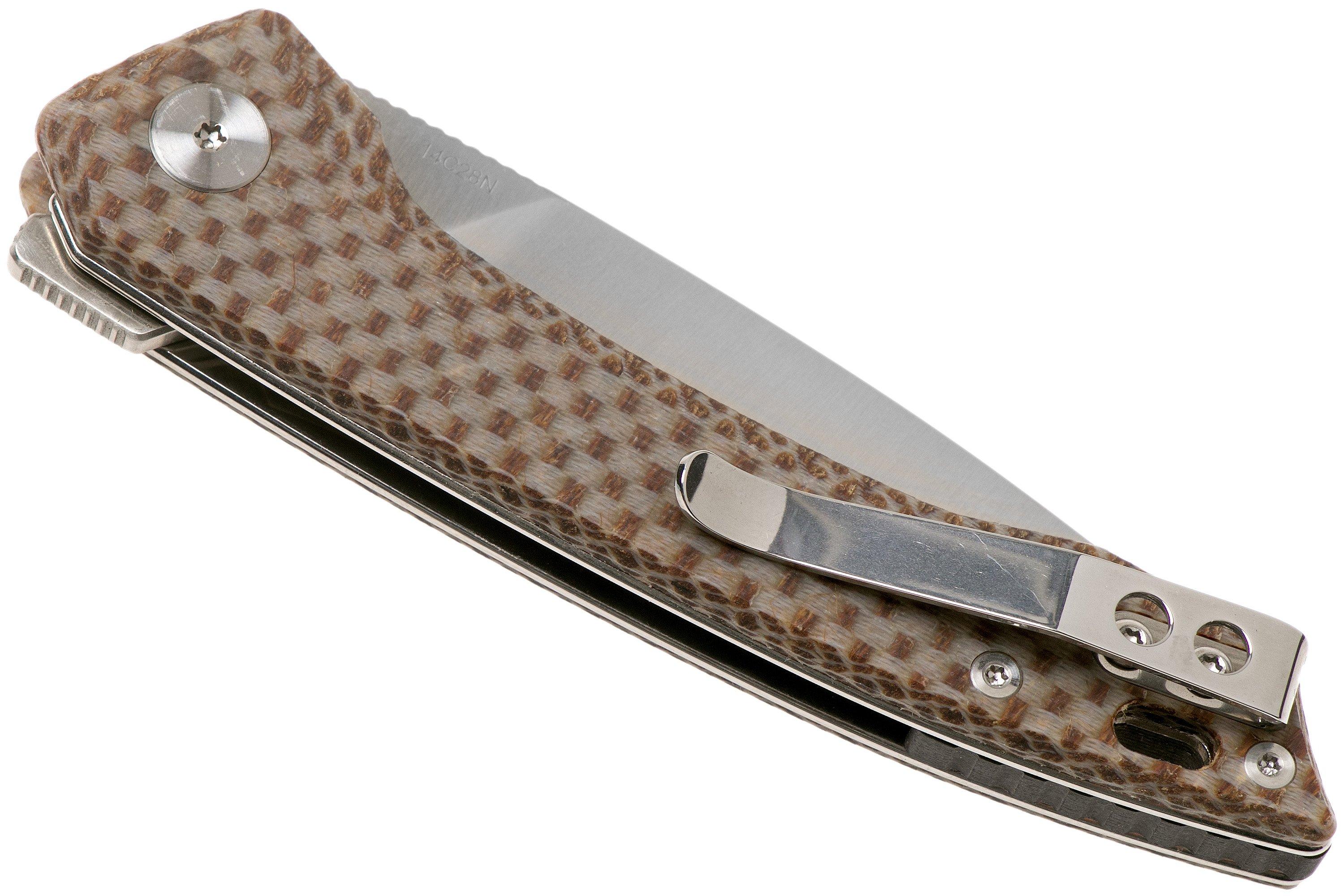 QSP Knife Leopard QS135-D Brown Texture Micarta, Satin, Taschenmesser ...