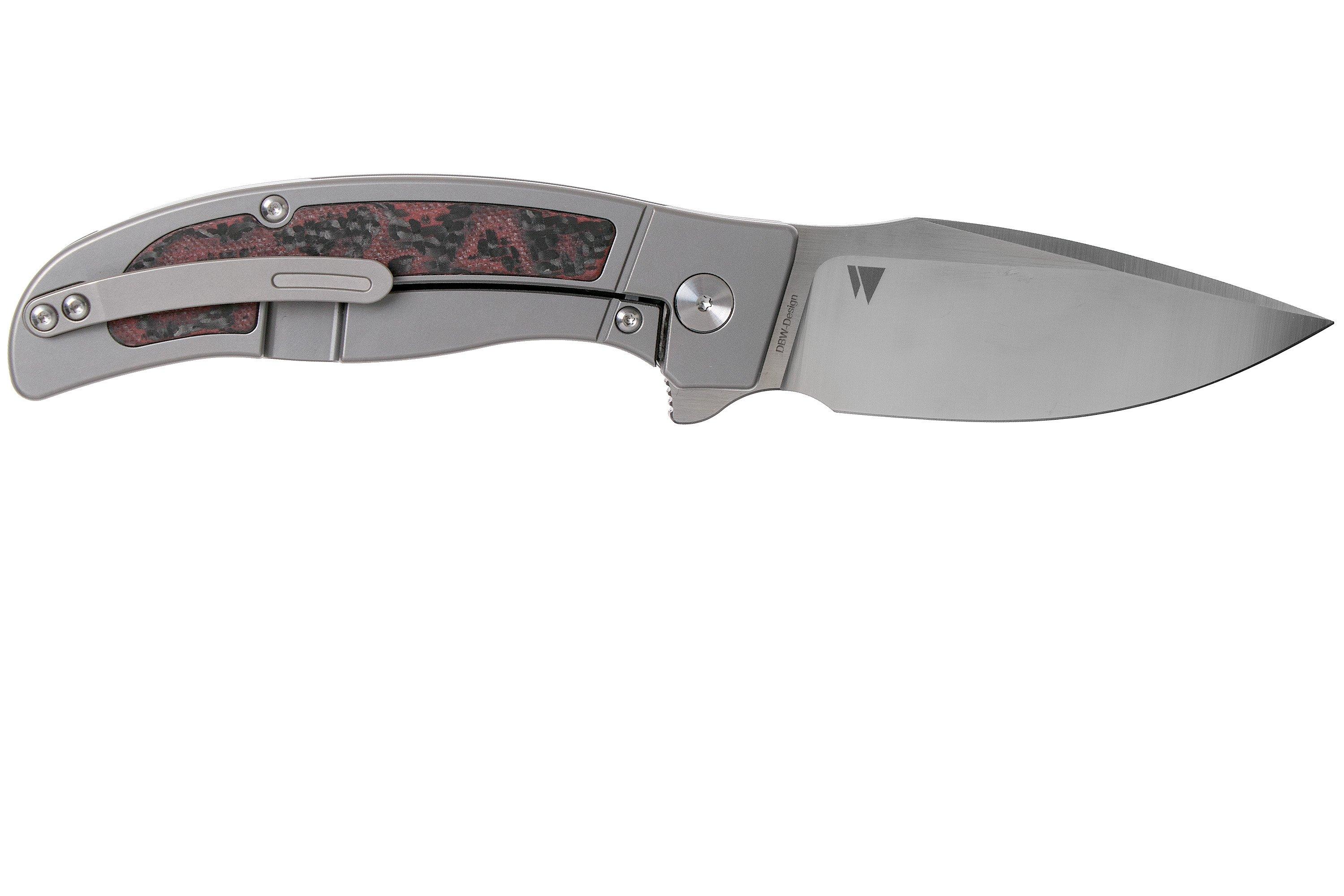 QSP Knife Legatus QS136-B Carbon fibre. Red G10 coltello gentleman, DBW ...