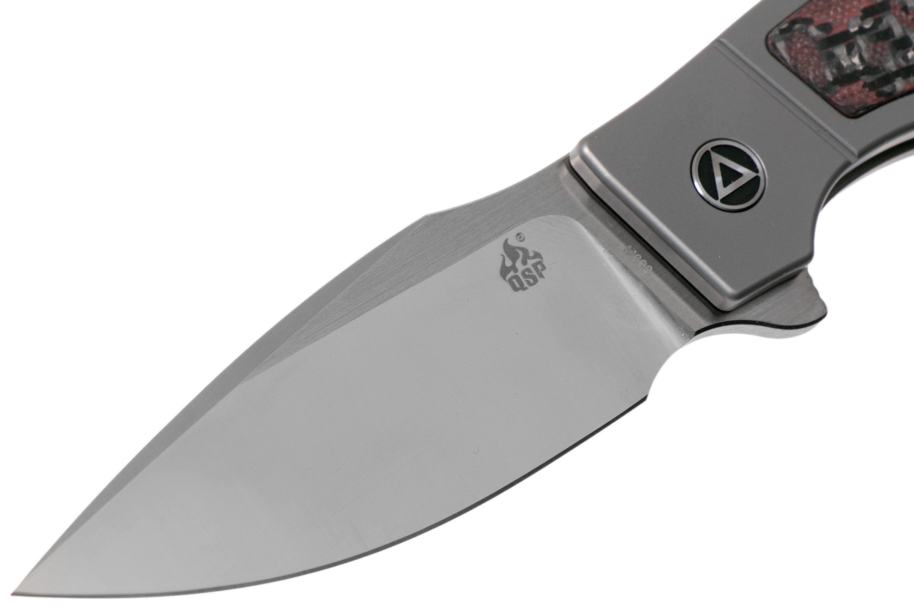 QSP Knife Legatus QS136-B Carbon fibre. Red G10 coltello gentleman, DBW ...