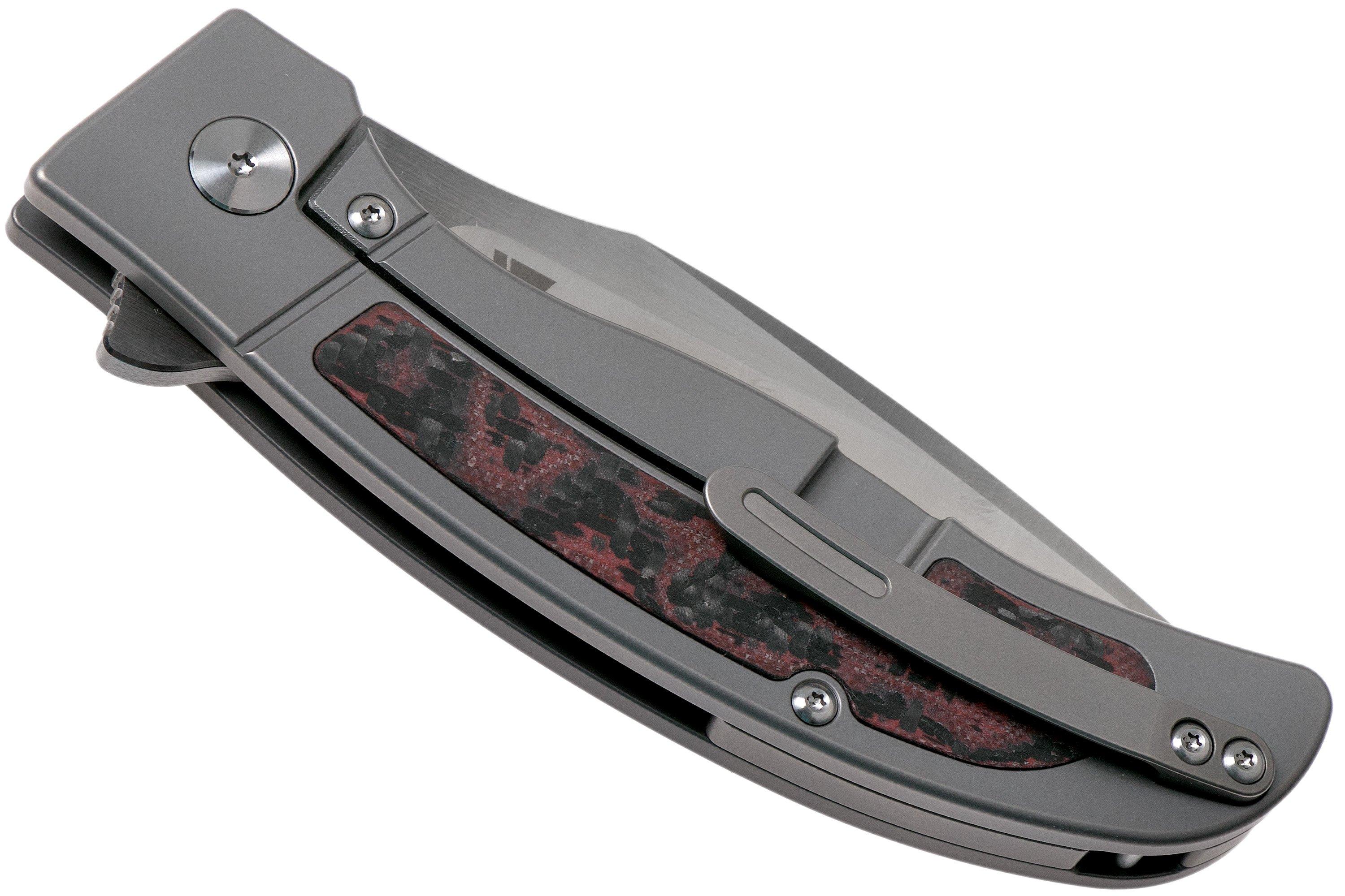 QSP Knife Legatus QS136-B Carbon fibre. Red G10 coltello gentleman, DBW ...