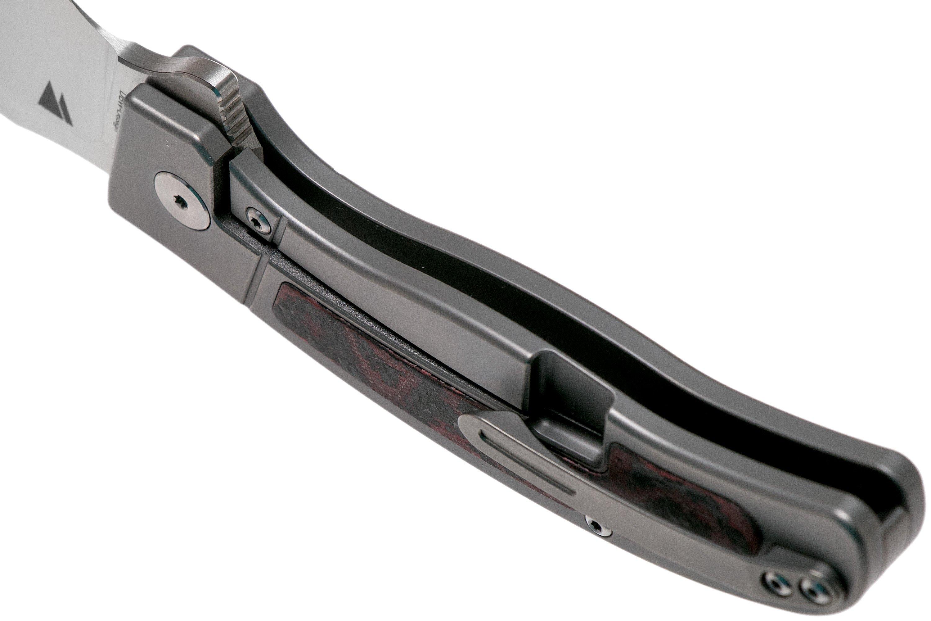QSP Knife Legatus QS136-B Carbon fibre. Red G10 gentleman's knife, DBW ...