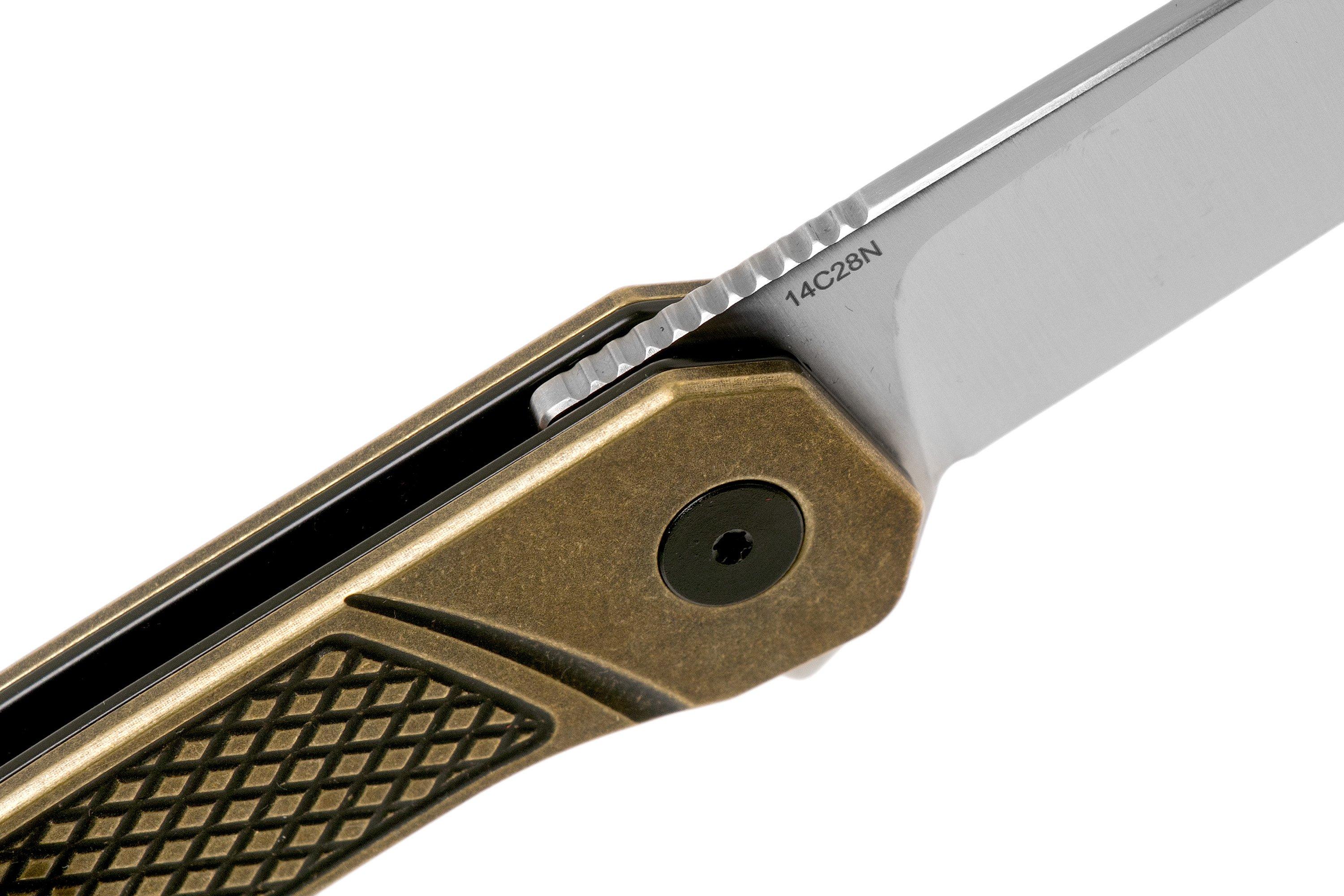 QSP Knife Osprey QS139-D1 Textured Brass, Satin, pocket knife ...