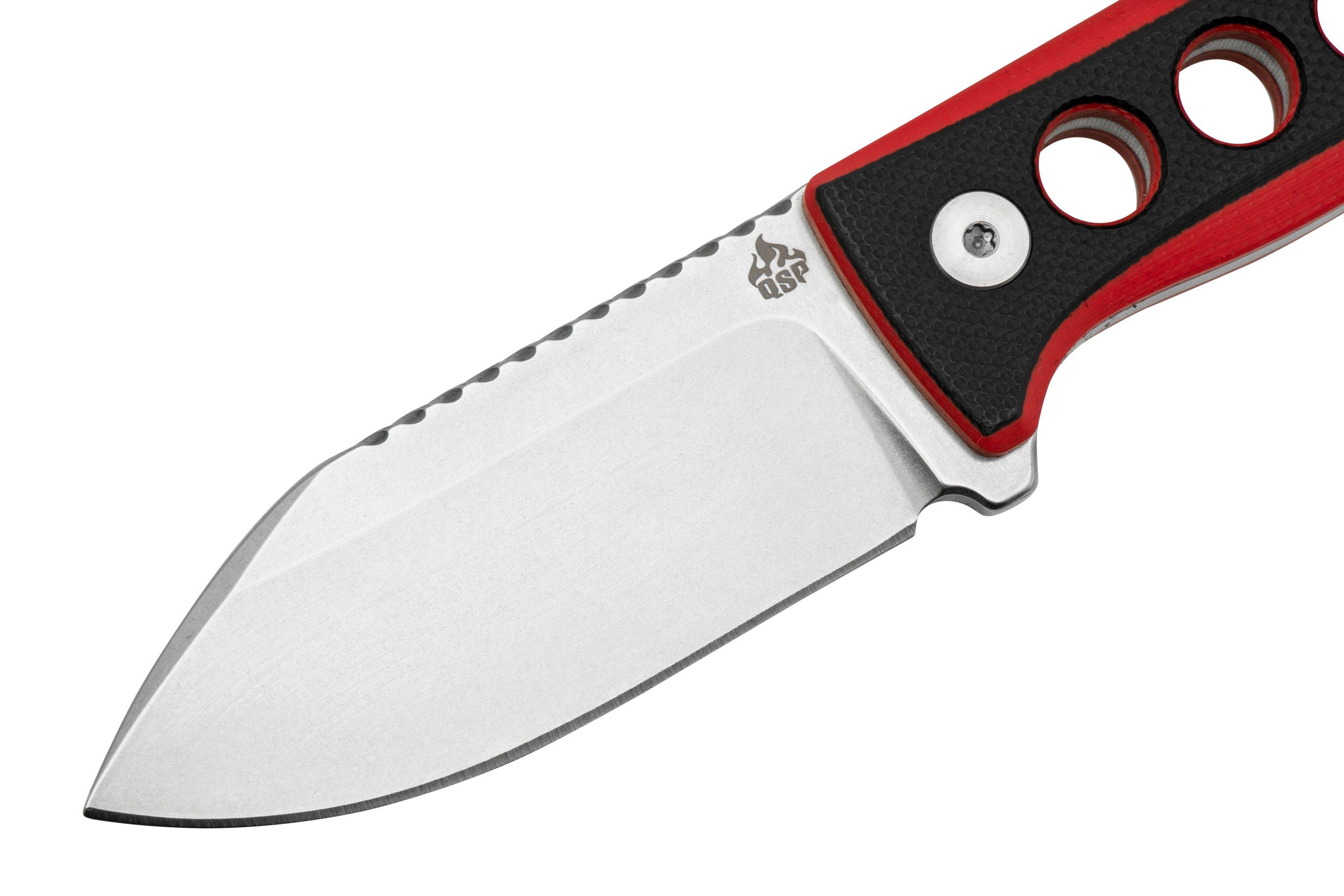 QSP Knife Canary QS141-B1 Stonewashed, Black Red G10, Neck Knife | Günstiger shoppen bei ...