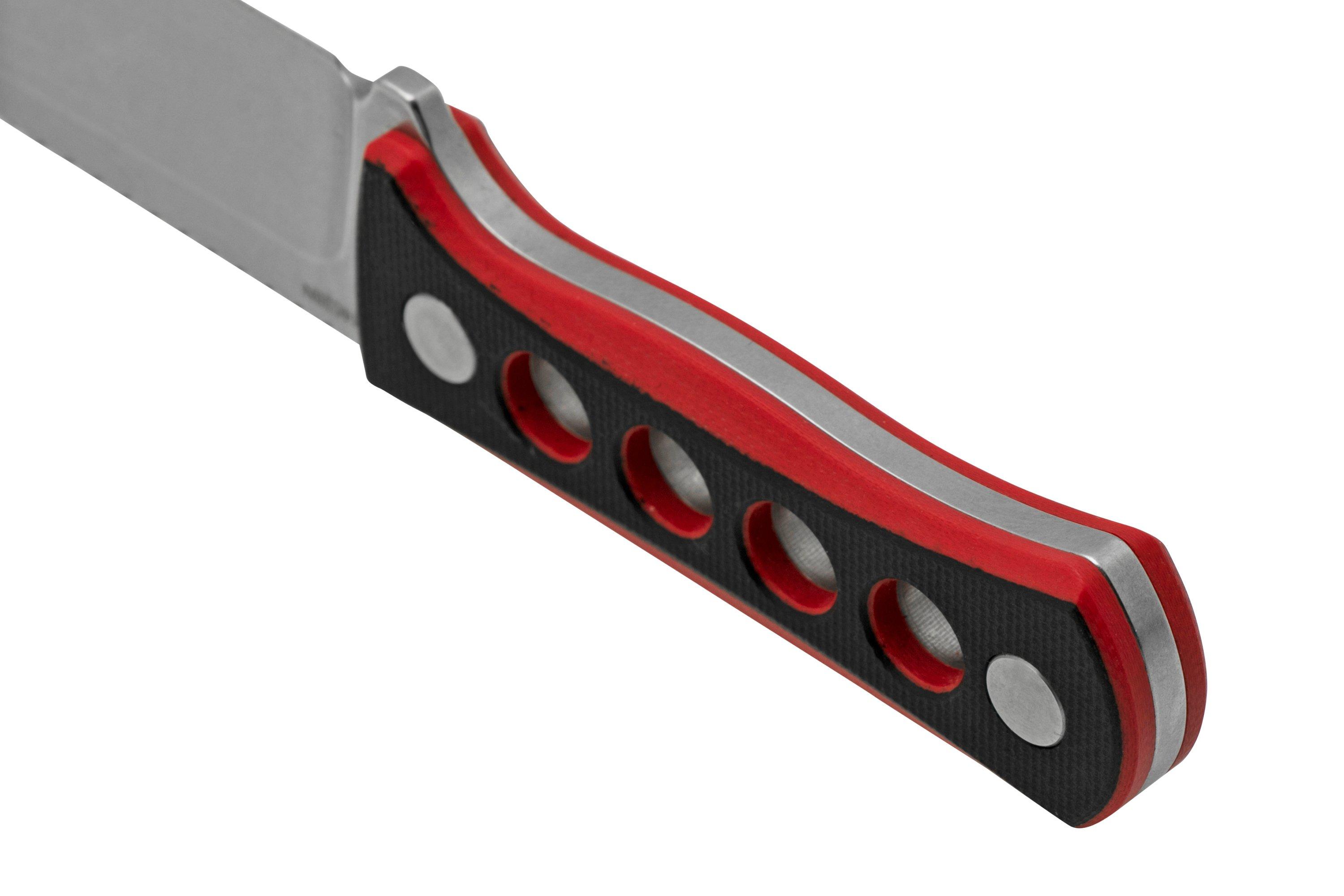 QSP Knife Canary QS141-B1 Stonewashed, Black Red G10, nekmes | Voordelig kopen bij knivesandtools.nl