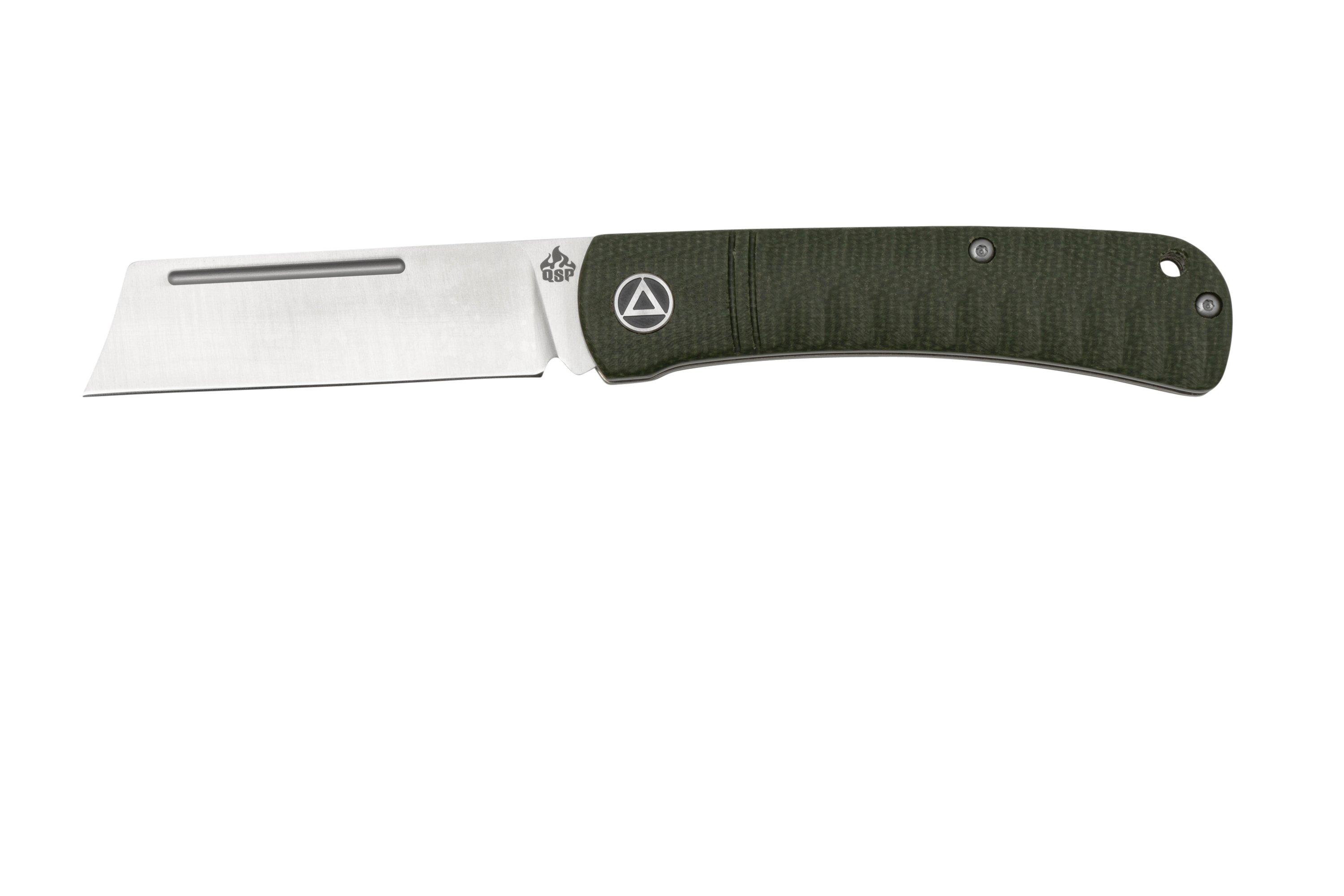 QSP Knife Hedgehog QS142-A, Green Micarta, slipjoint pocket knife ...