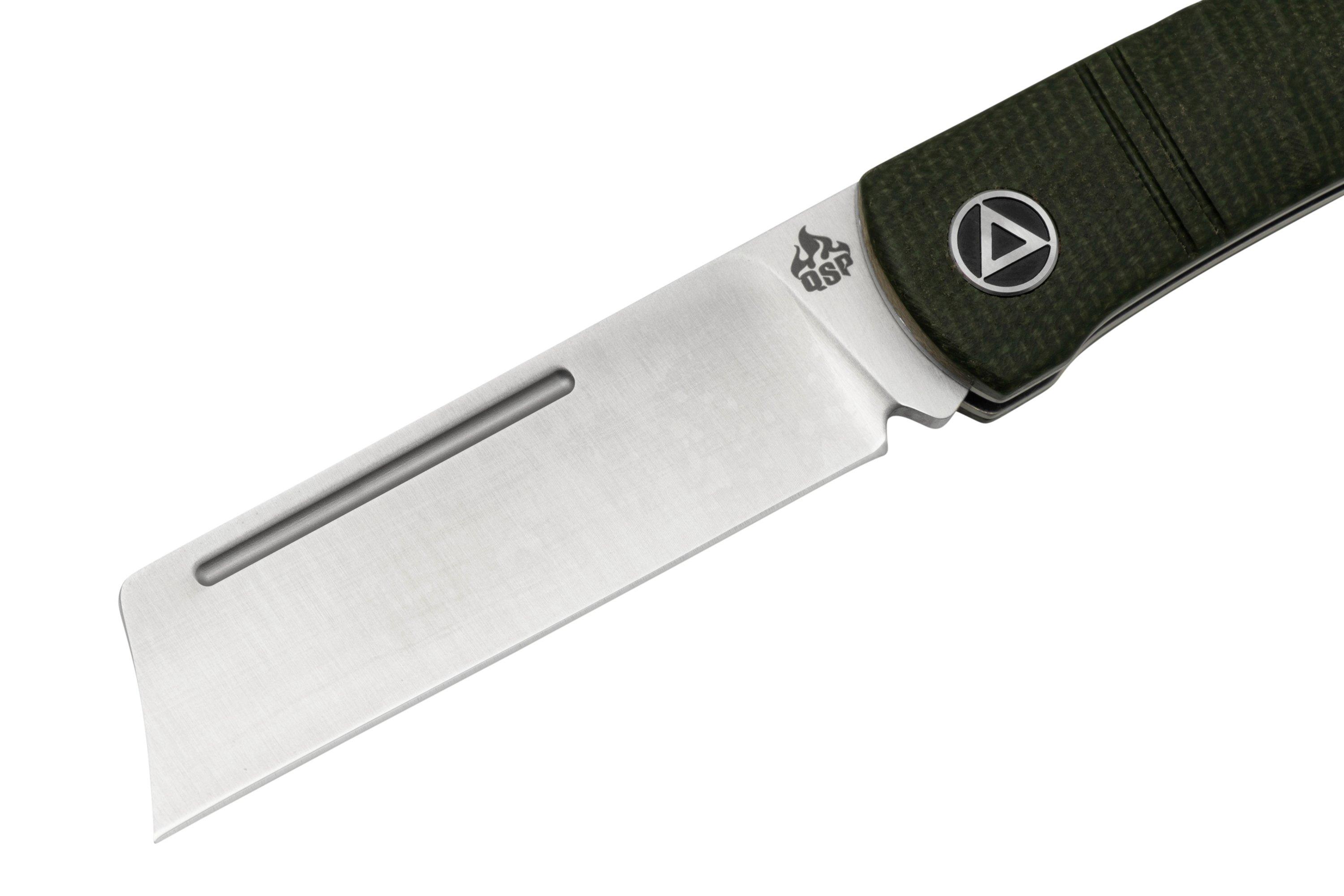 QSP Knife Hedgehog QS142-A, Green Micarta, slipjoint pocket knife ...