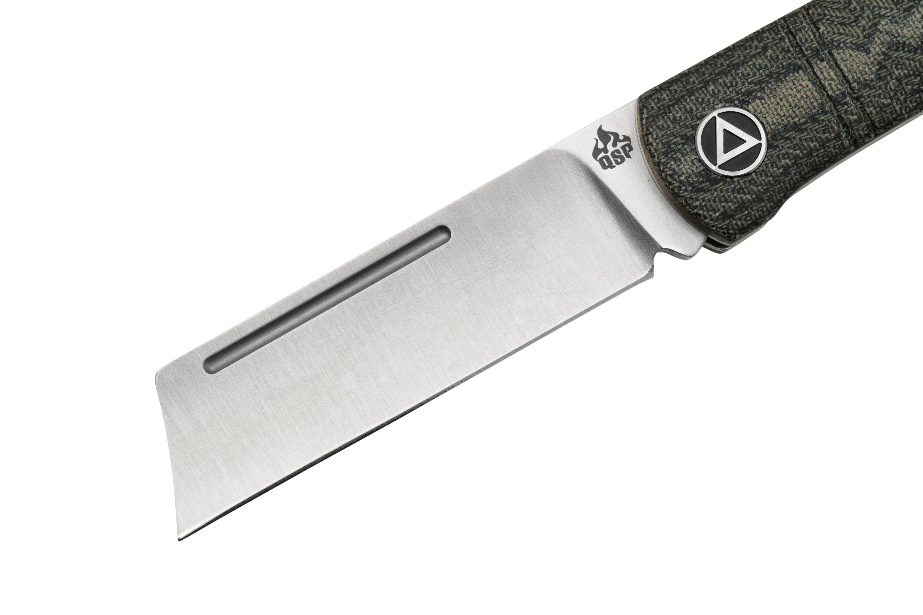 QSP Knife Hedgehog QS142-B, Denim Blue Micarta, slipjoint pocket knife ...