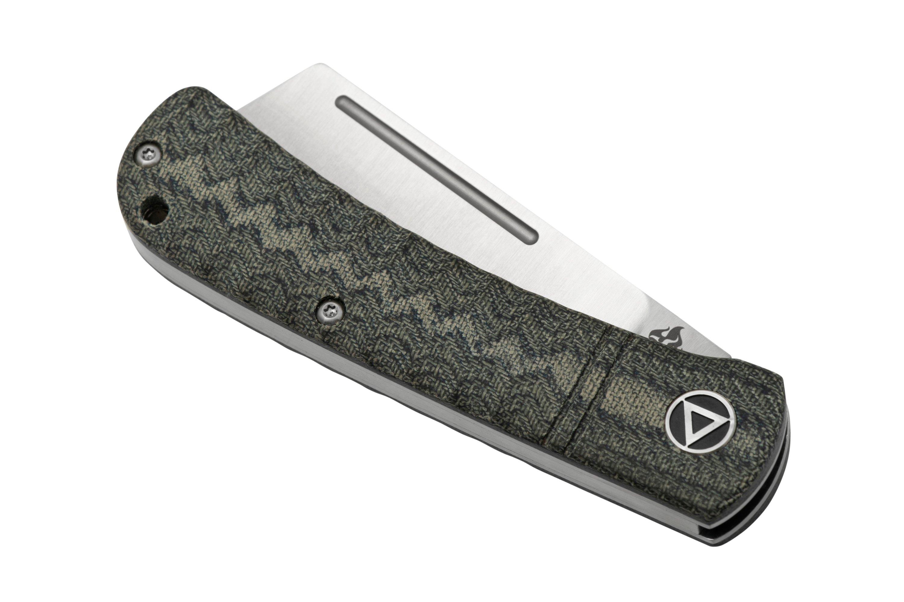 QSP Knife Hedgehog QS142-B, Denim Blue Micarta, slipjoint pocket knife ...