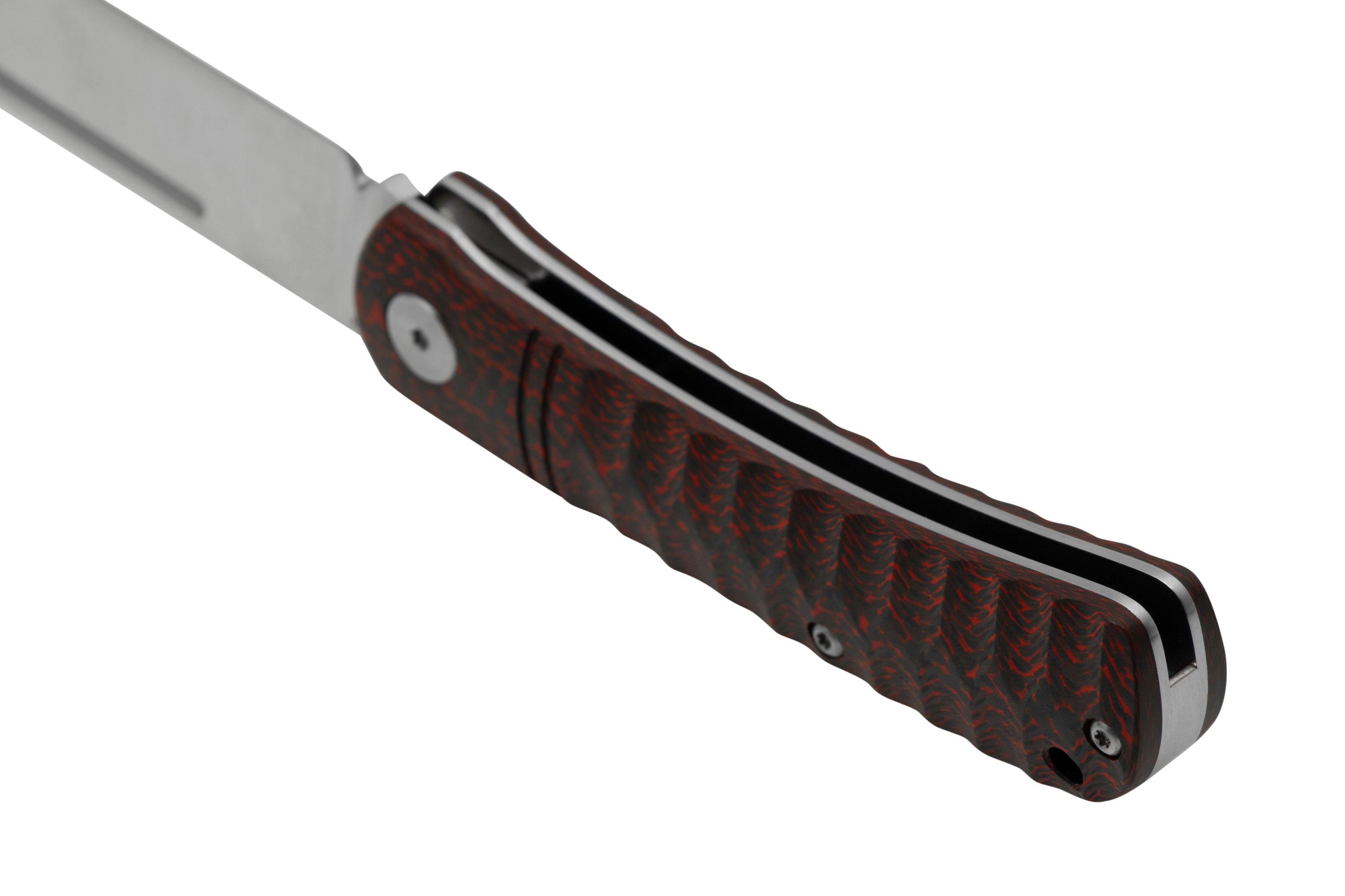 QSP Knife Hedgehog QS142-D, Red Carbon Fiber, slipjoint pocket knife ...