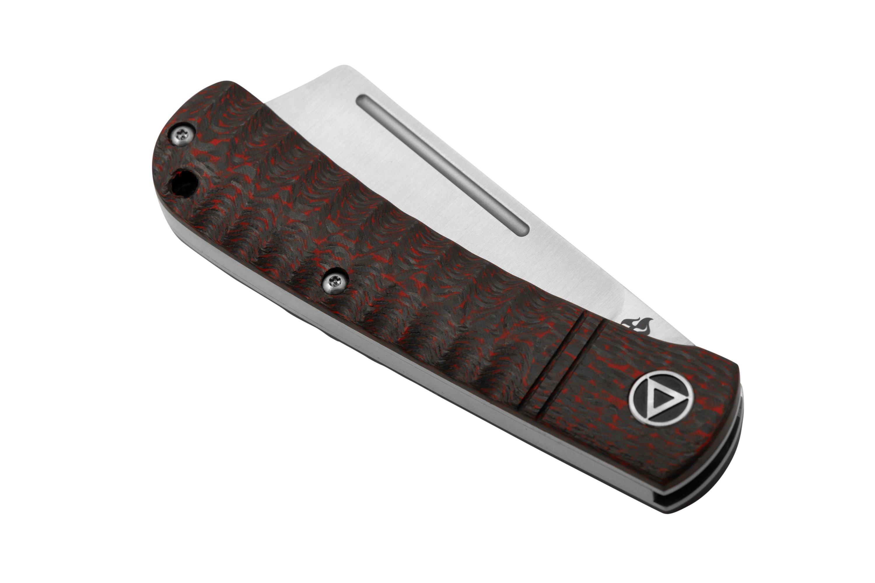 QSP Knife Hedgehog QS142-D, Red Carbon Fiber, slipjoint pocket knife ...