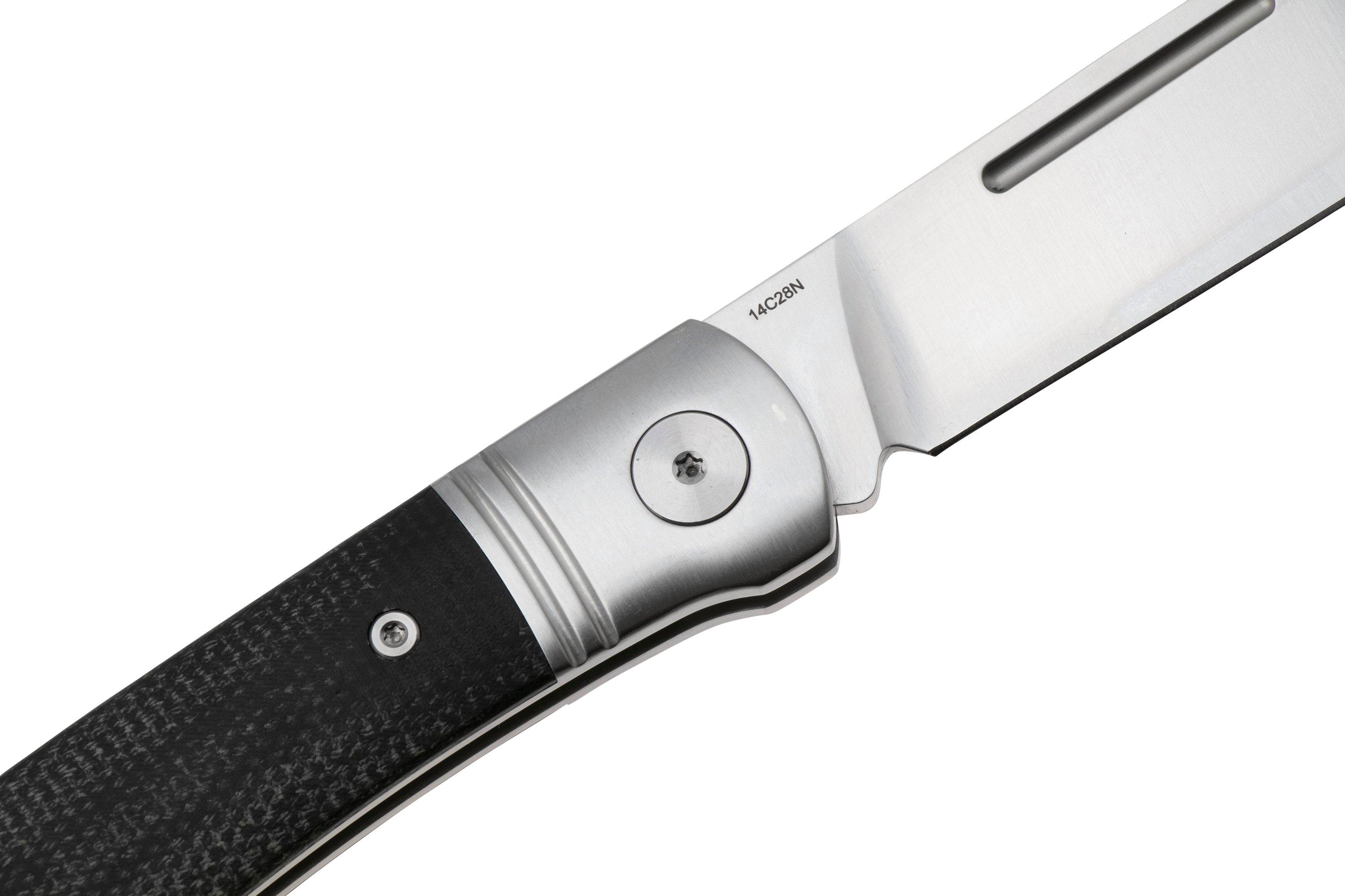 QSP Knife Hedgehog Spear Point 142SP-A, Satin 14C28N, Black Micarta ...