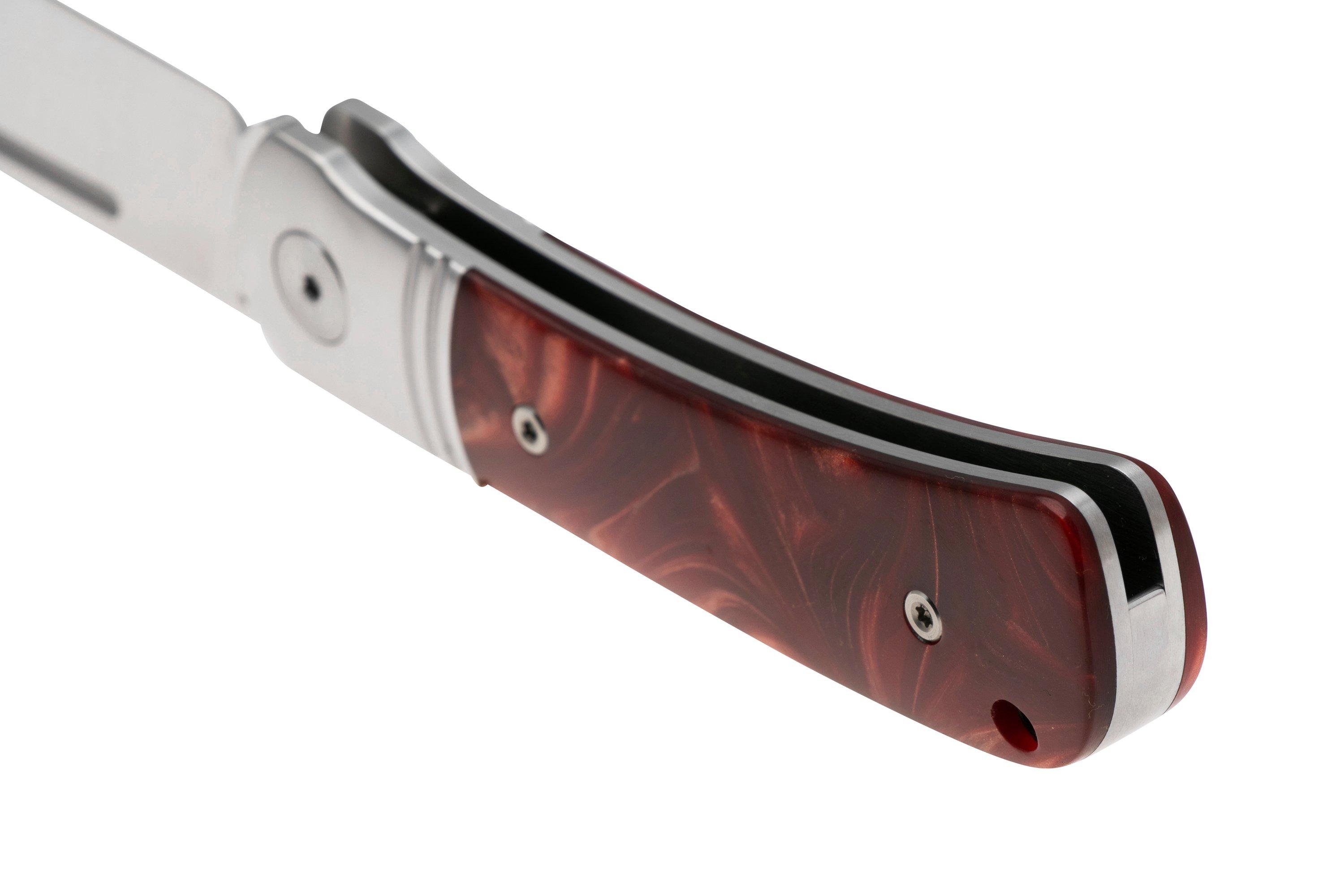 QSP Knife Hedgehog Spear Point 142SP-C, Satin 14C28N, Red Resin ...