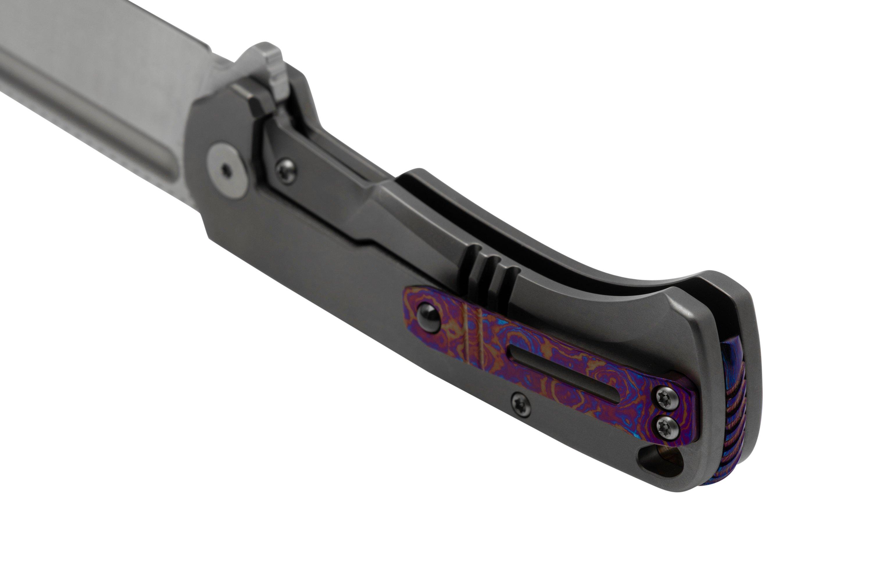 QSP Knife Rhino QS143-A, M390, Bead Blasted Titanium, MokuTi hardware ...