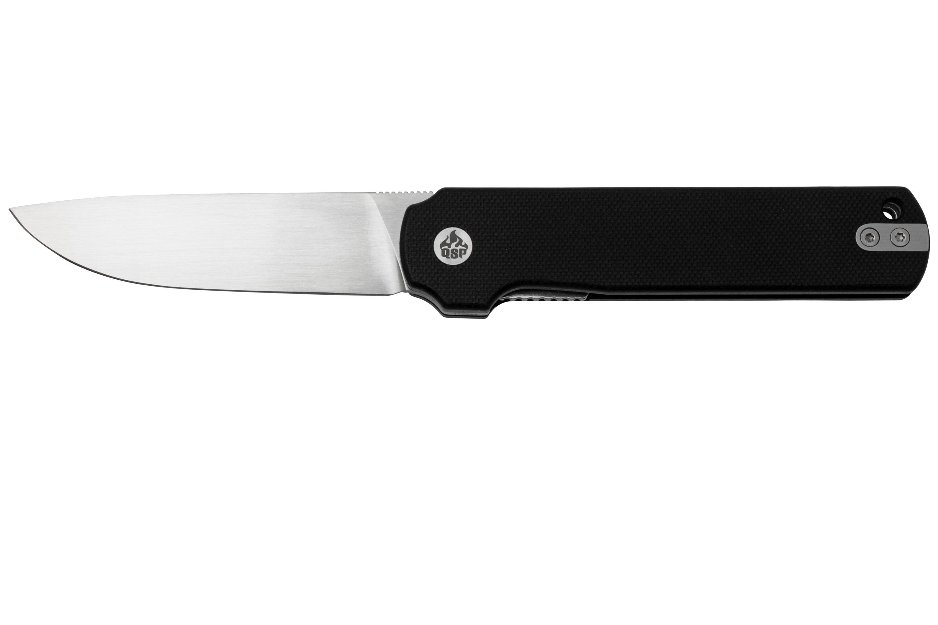 QSP Knife Lark QS144-A, Black G10, Satin 14C28N, pocket knife ...