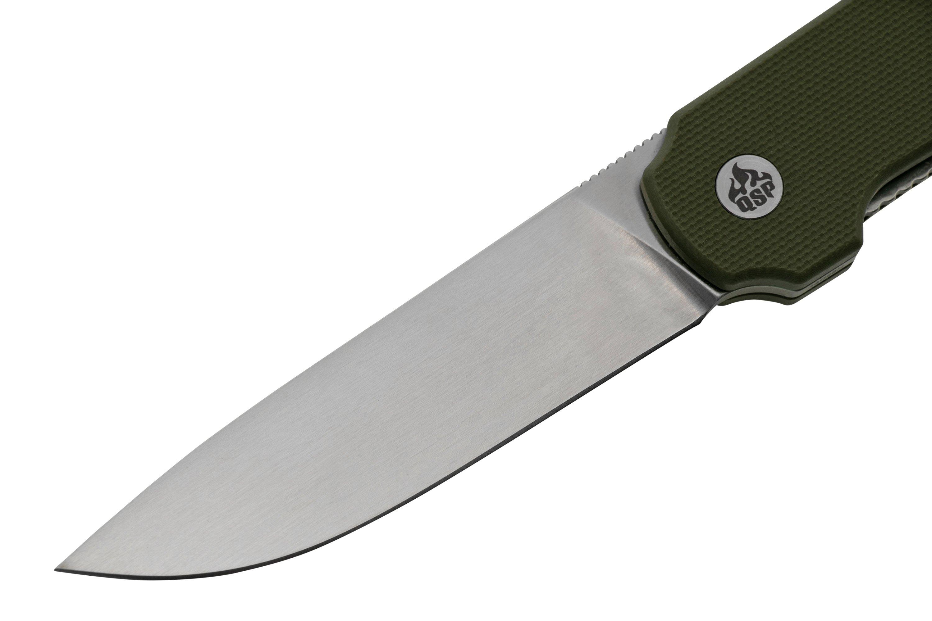 QSP Knife Lark QS144-C, Green G10, Satin 14C28N, pocket knife ...