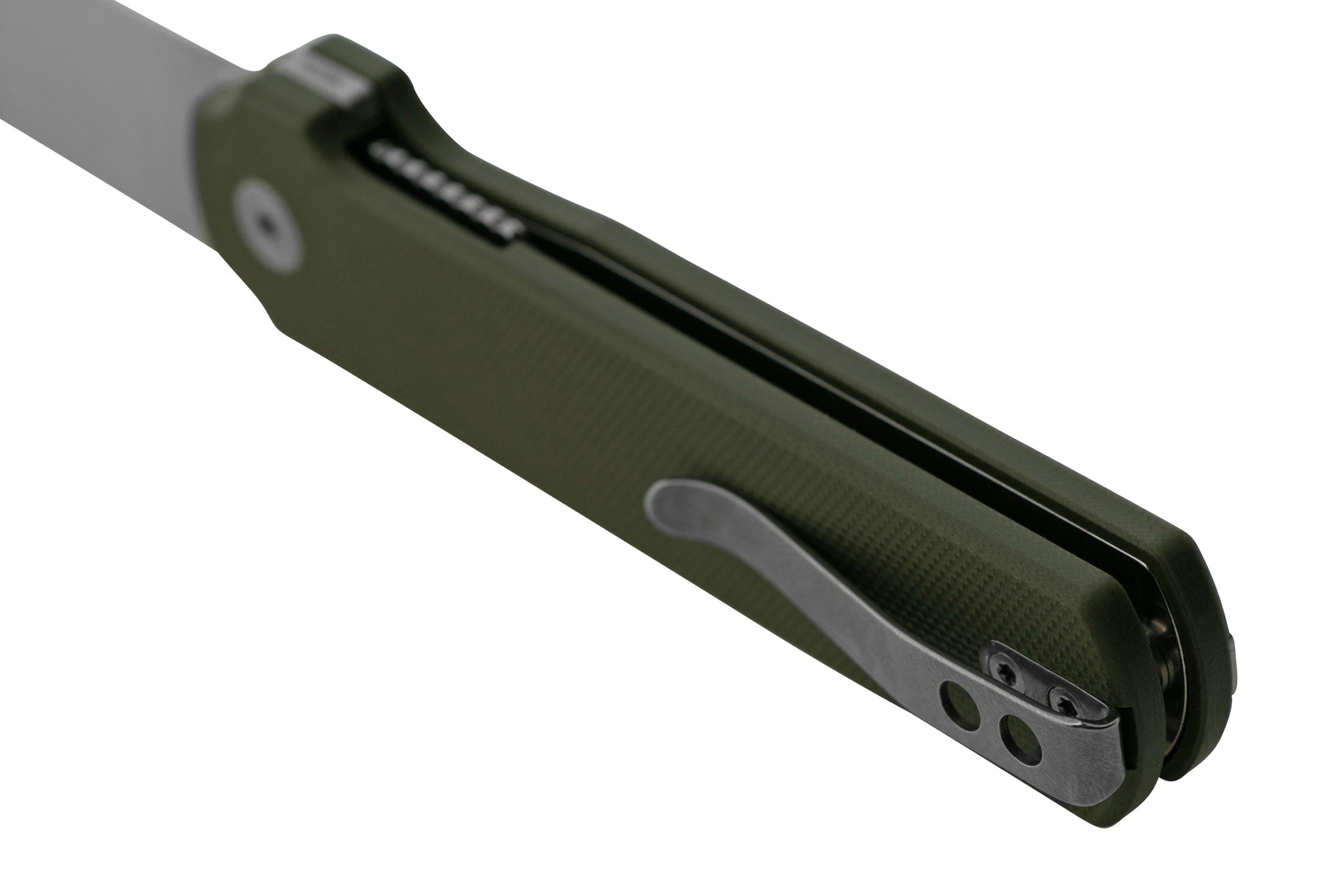 QSP Knife Lark QS144-C, Green G10, Satin 14C28N, pocket knife ...