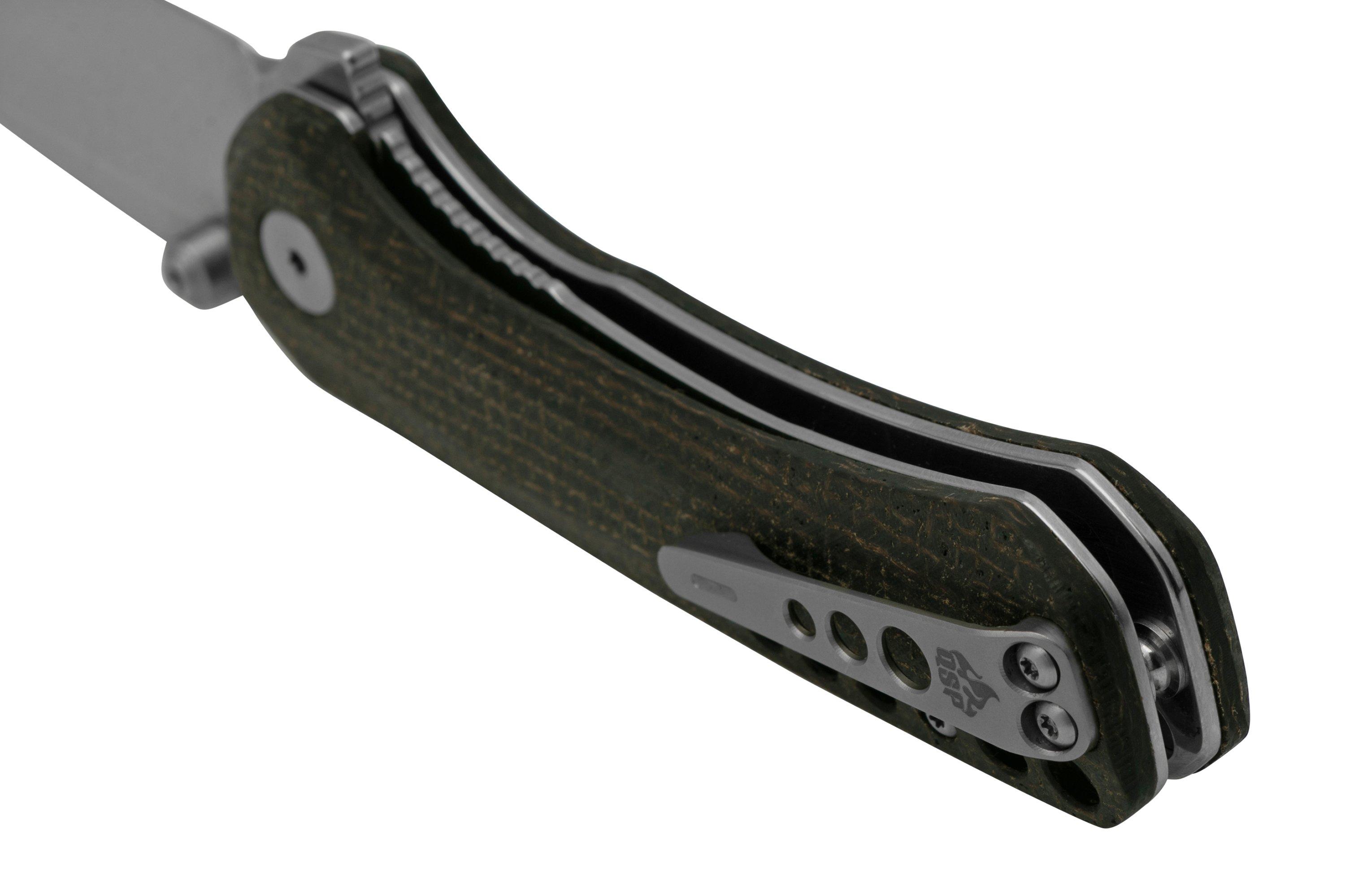 QSP Knife Kestrel QS145-A1 Stonewashed, Brown Micarta, navalha | Compras vantajosas em ...