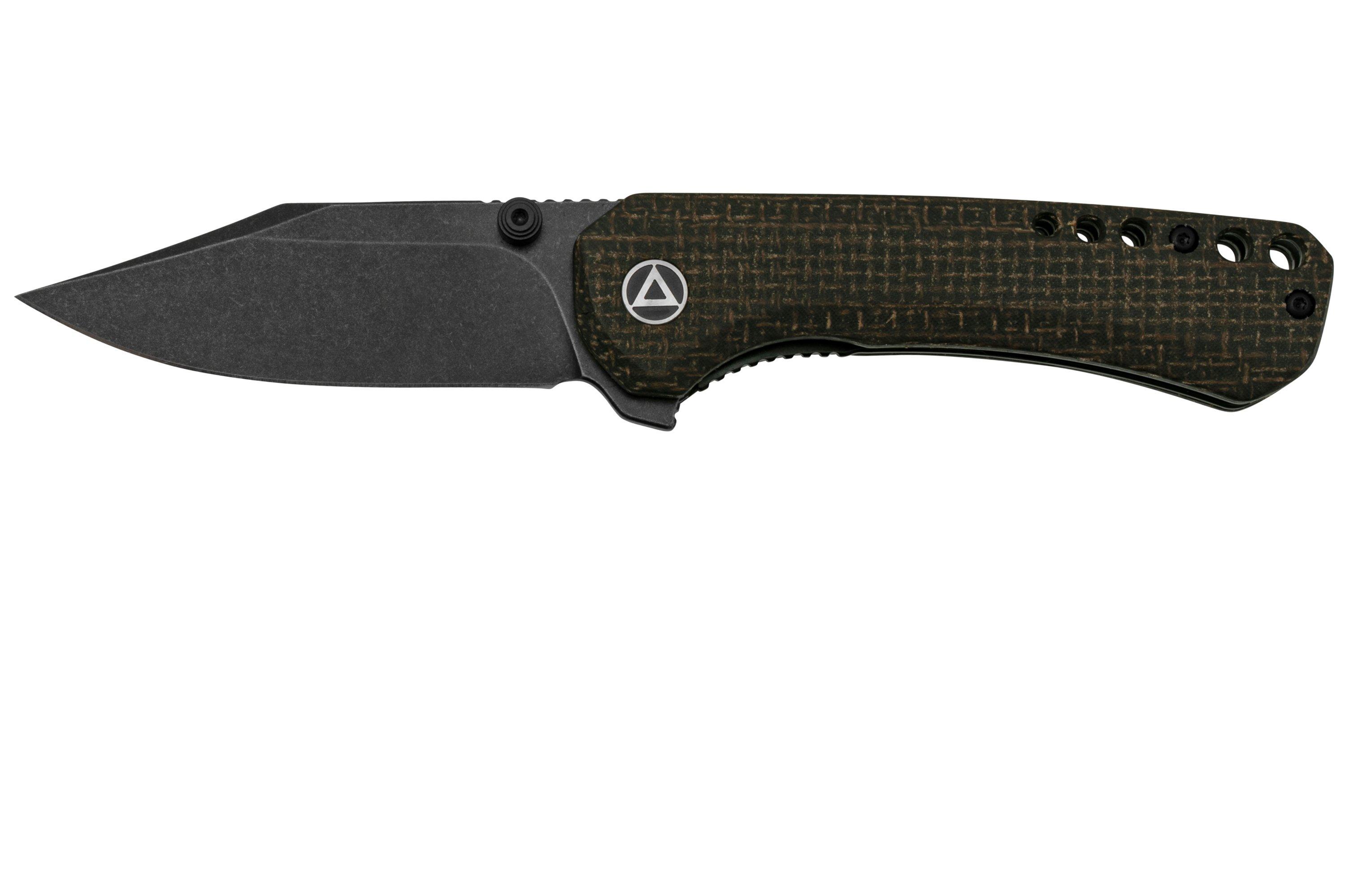 QSP Knife Kestrel QS145-A2 Blackwashed, Brown Micarta, navalha | Compras vantajosas em ...