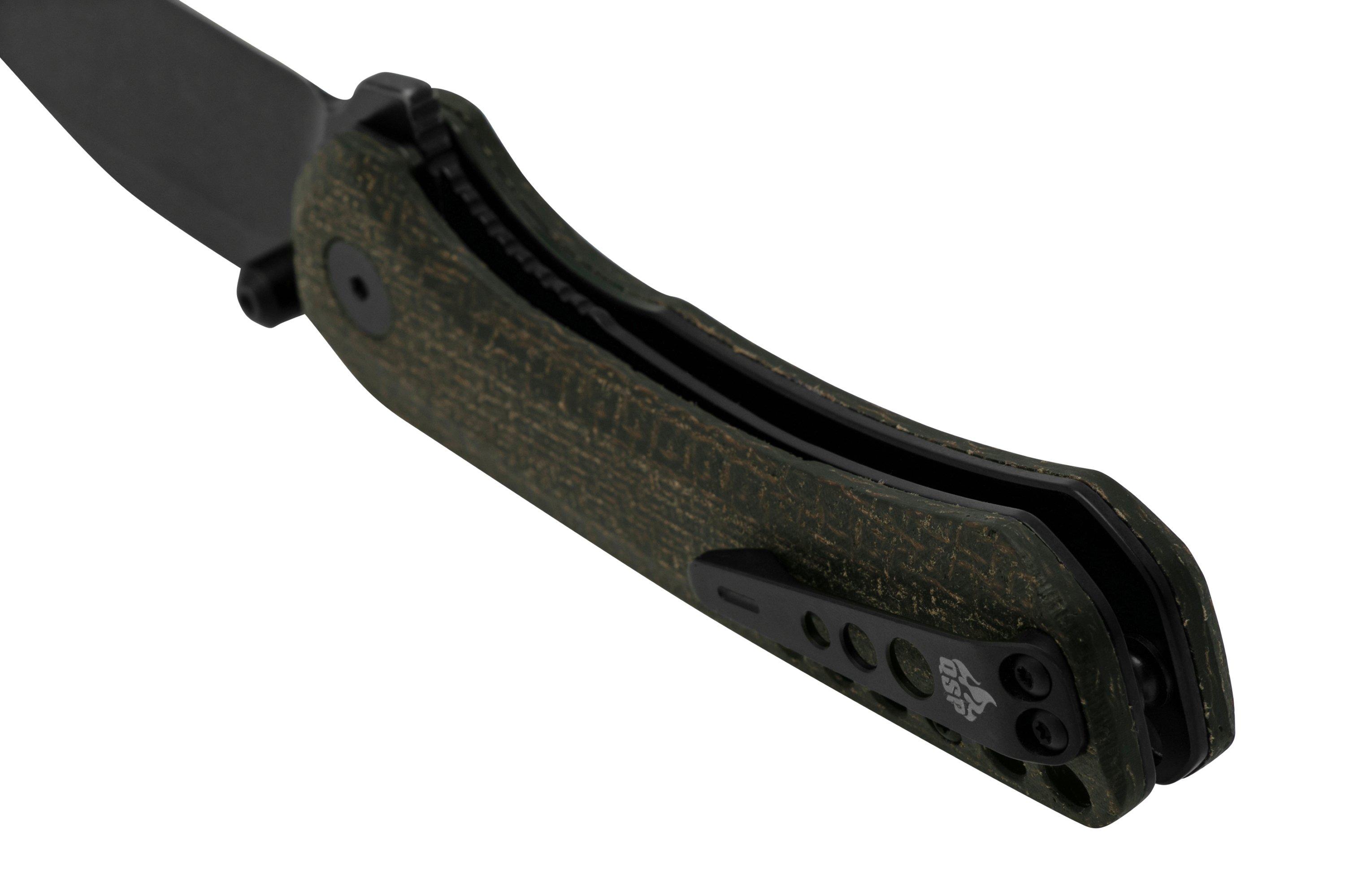 QSP Knife Kestrel QS145-A2 Blackwashed, Brown Micarta, navalha | Compras vantajosas em ...