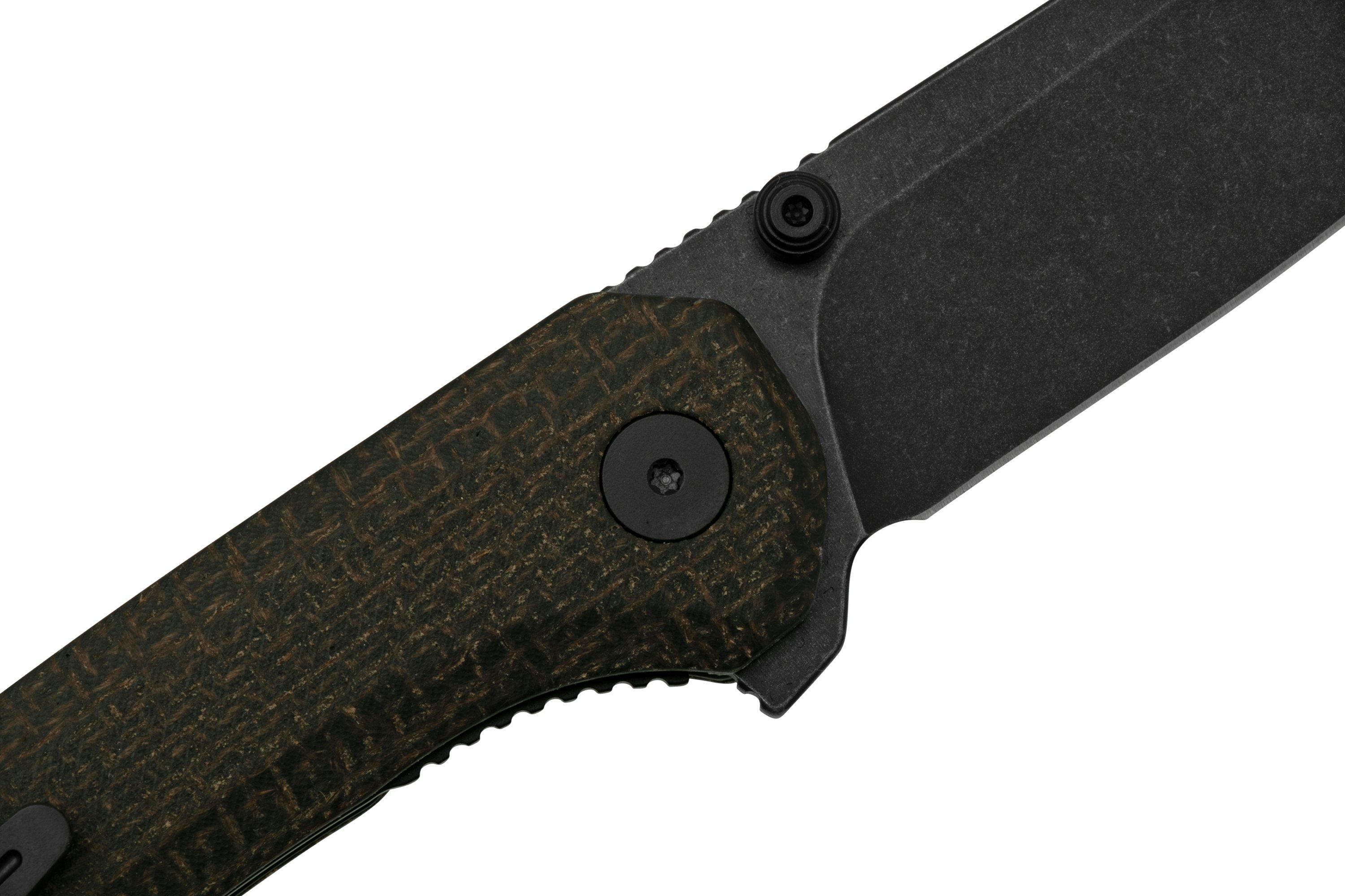 QSP Knife Kestrel QS145-A2 Blackwashed, Brown Micarta, navalha | Compras vantajosas em ...