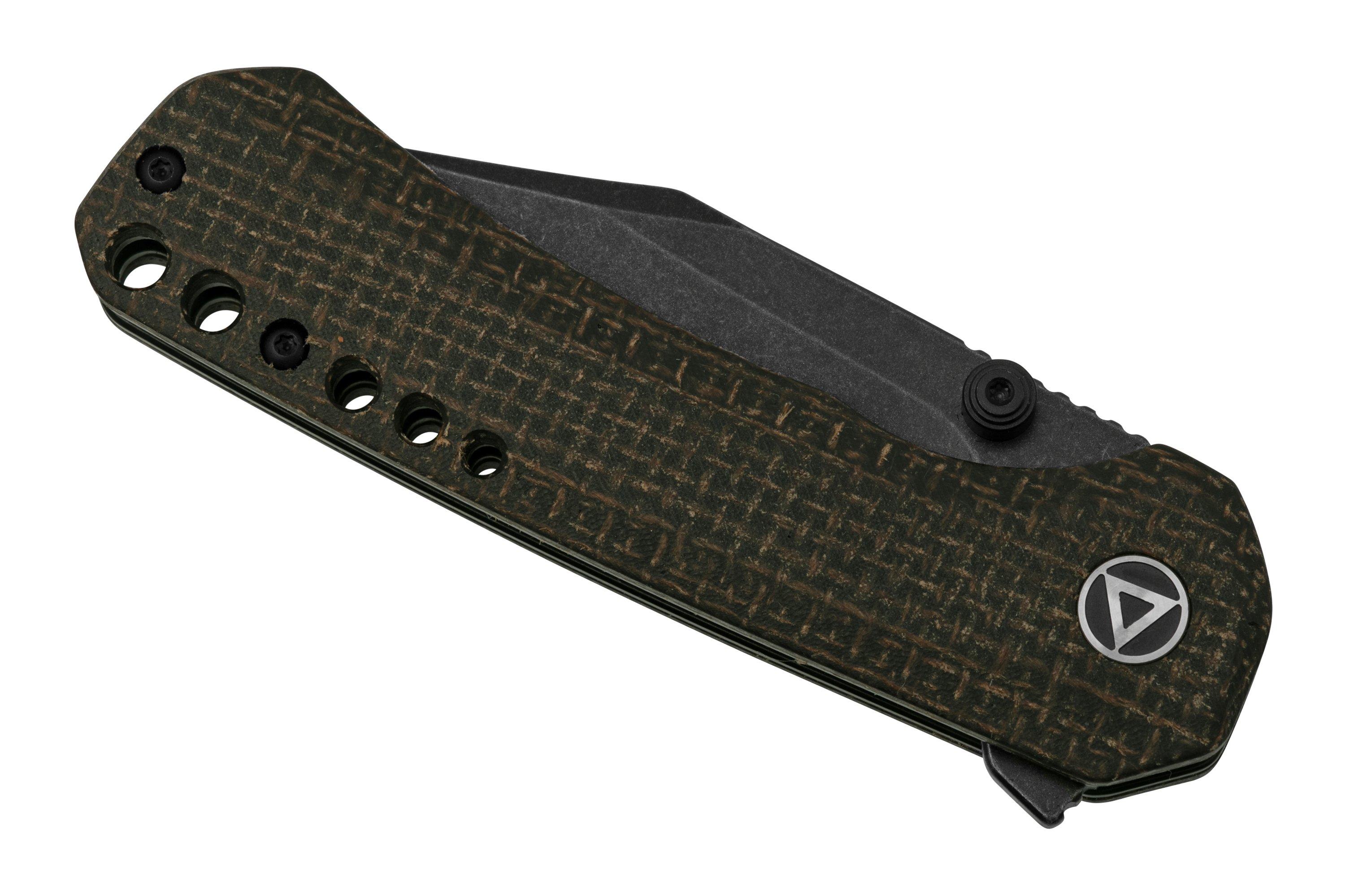 QSP Knife Kestrel QS145-A2 Blackwashed, Brown Micarta, navalha | Compras vantajosas em ...