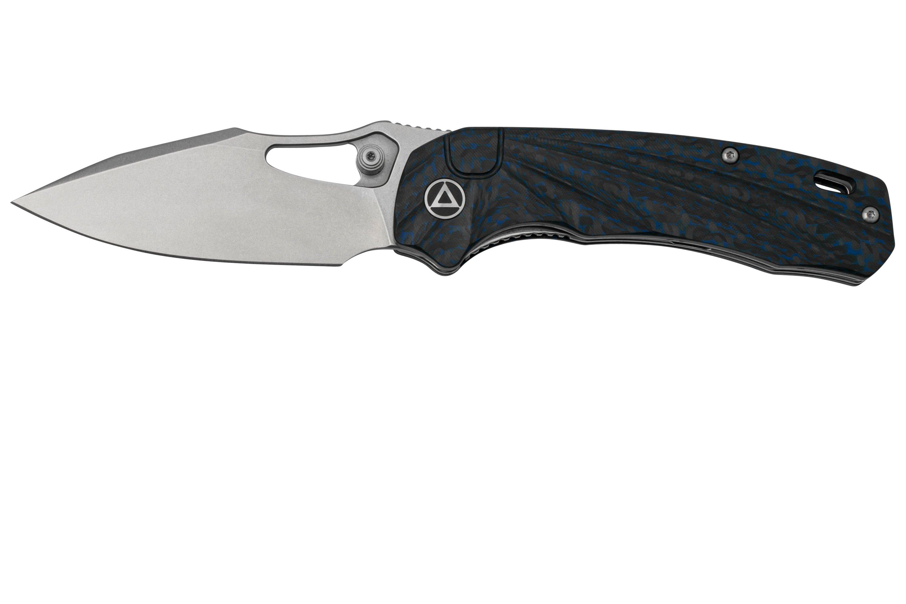 QSP Knife Hornbill QS146-B1 Blue Carbon Fiber, Stonewashed, pocket ...