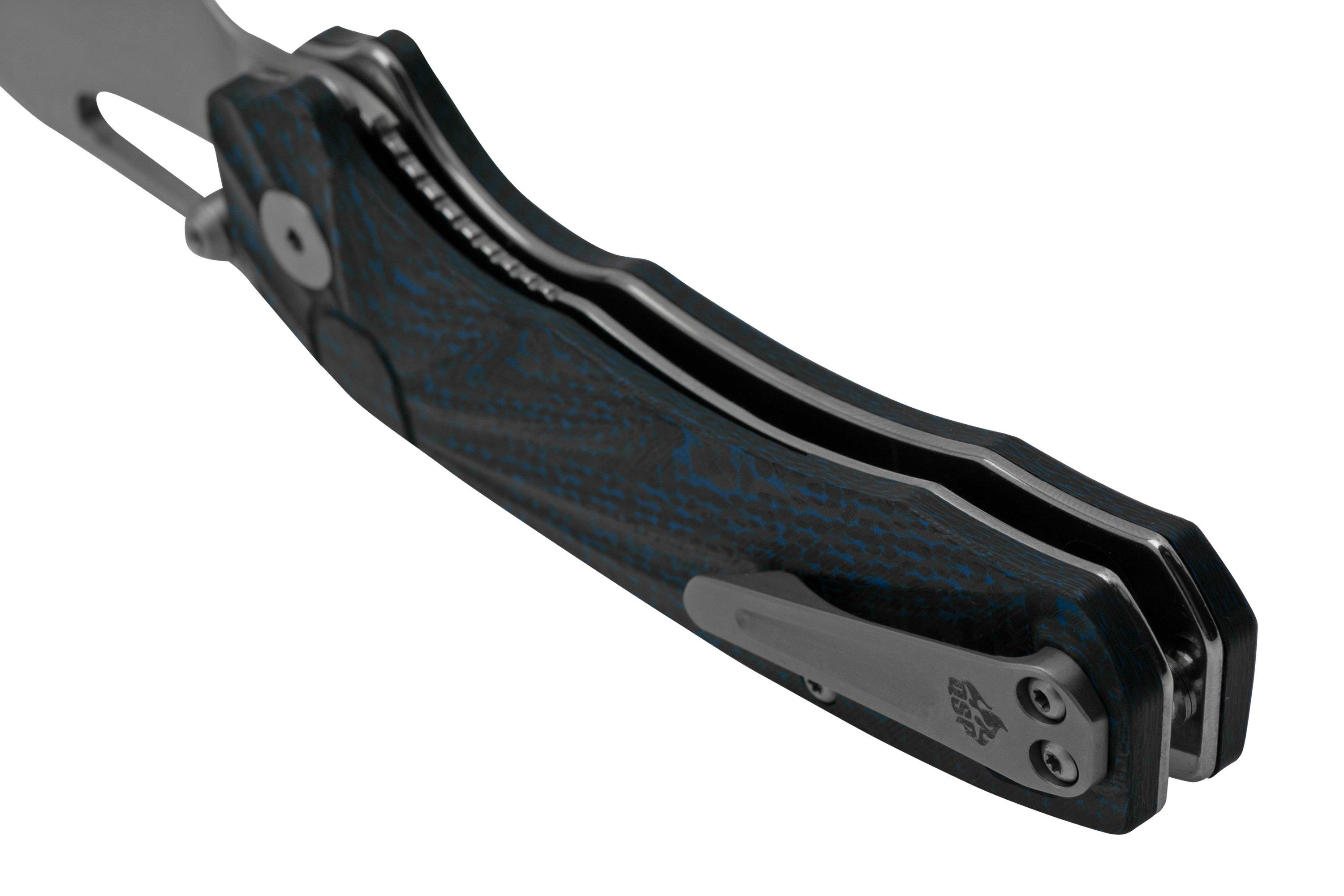 QSP Knife Hornbill QS146-B1 Blue Carbon Fiber, Stonewashed, pocket ...
