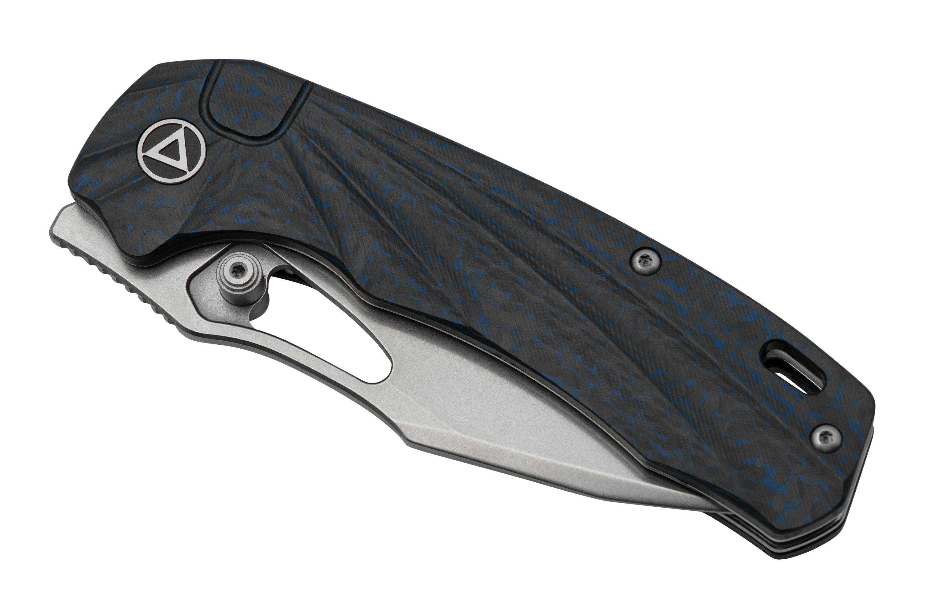 QSP Knife Hornbill QS146-B1 Blue Carbon Fiber, Stonewashed, pocket ...
