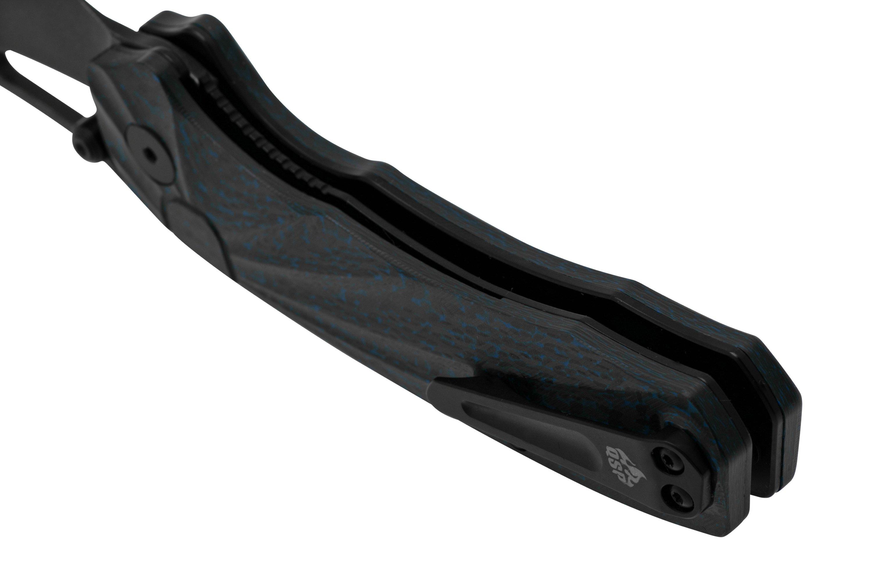 QSP Knife Hornbill QS146-B2 Blue Carbon Fiber, Black Stonewashed ...