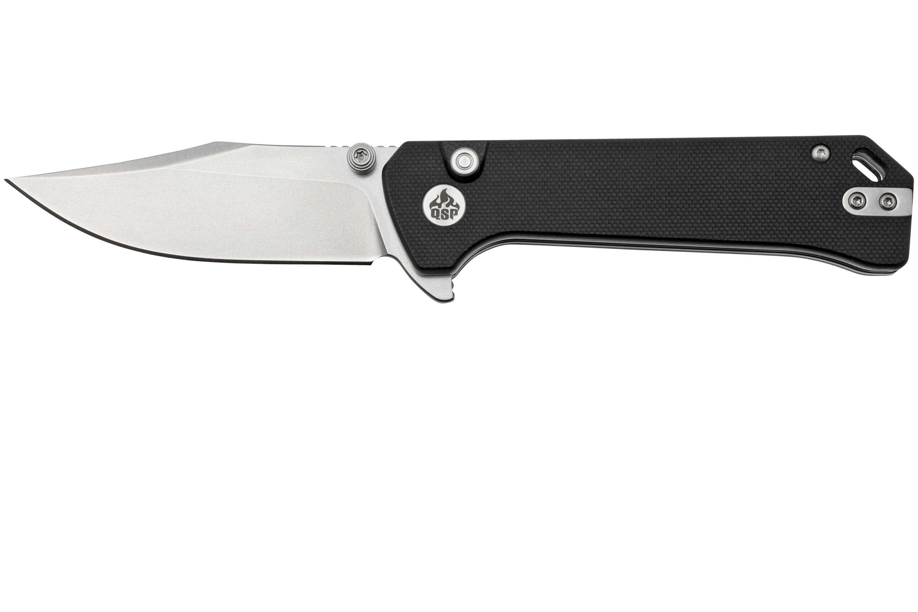 QSP Grebe QS147-C1, 14C28N Clippoint black G10, pocket knife ...