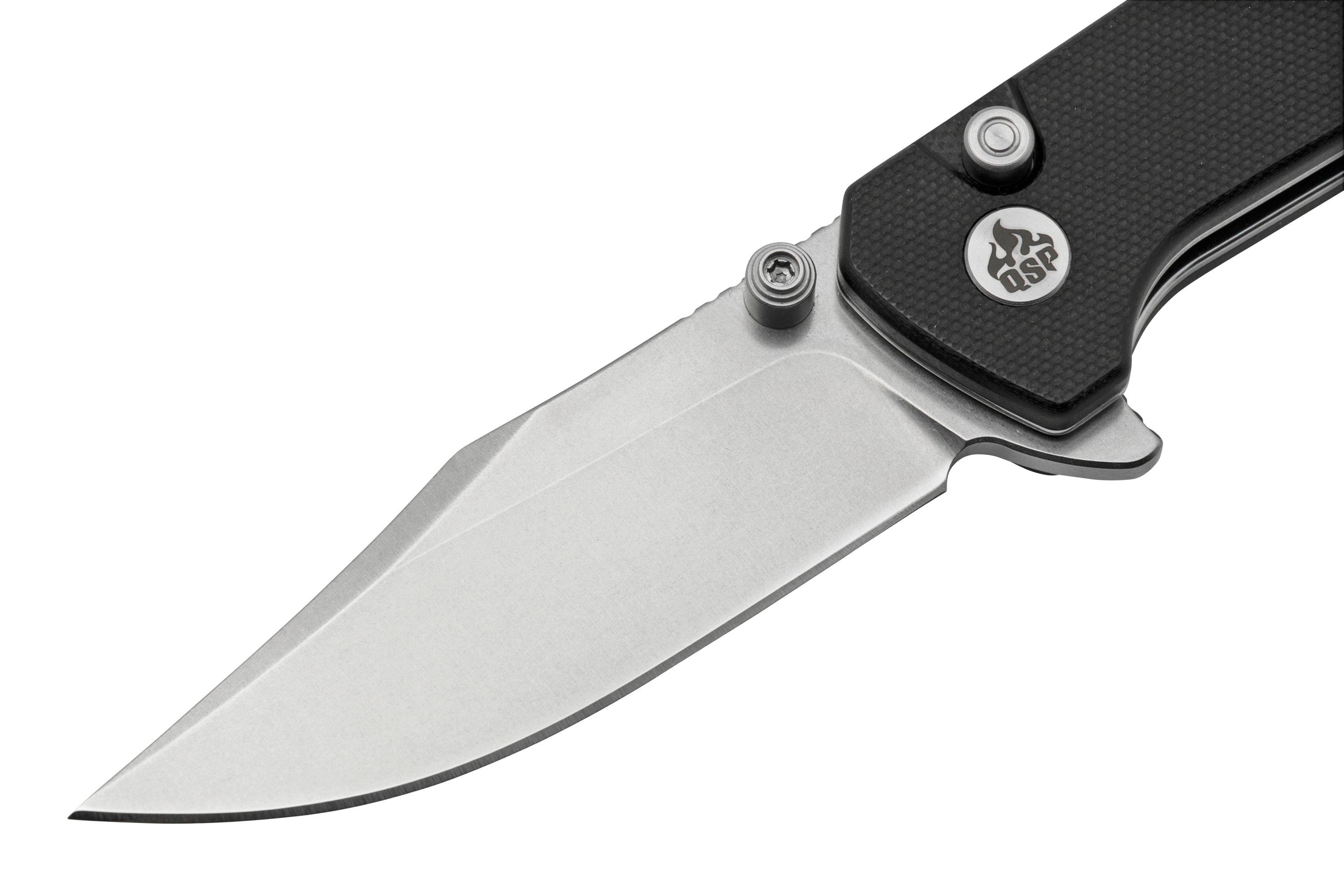 QSP Grebe QS147-C1, 14C28N Clippoint black G10, pocket knife ...
