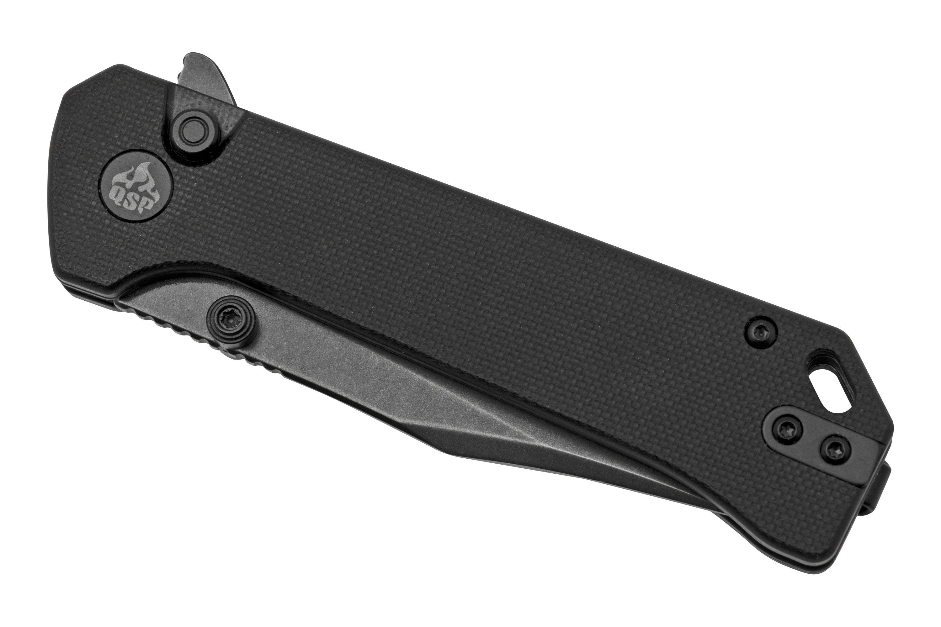 QSP Grebe QS147-C2, 14C28N black Clippoint black G10, pocket knife ...