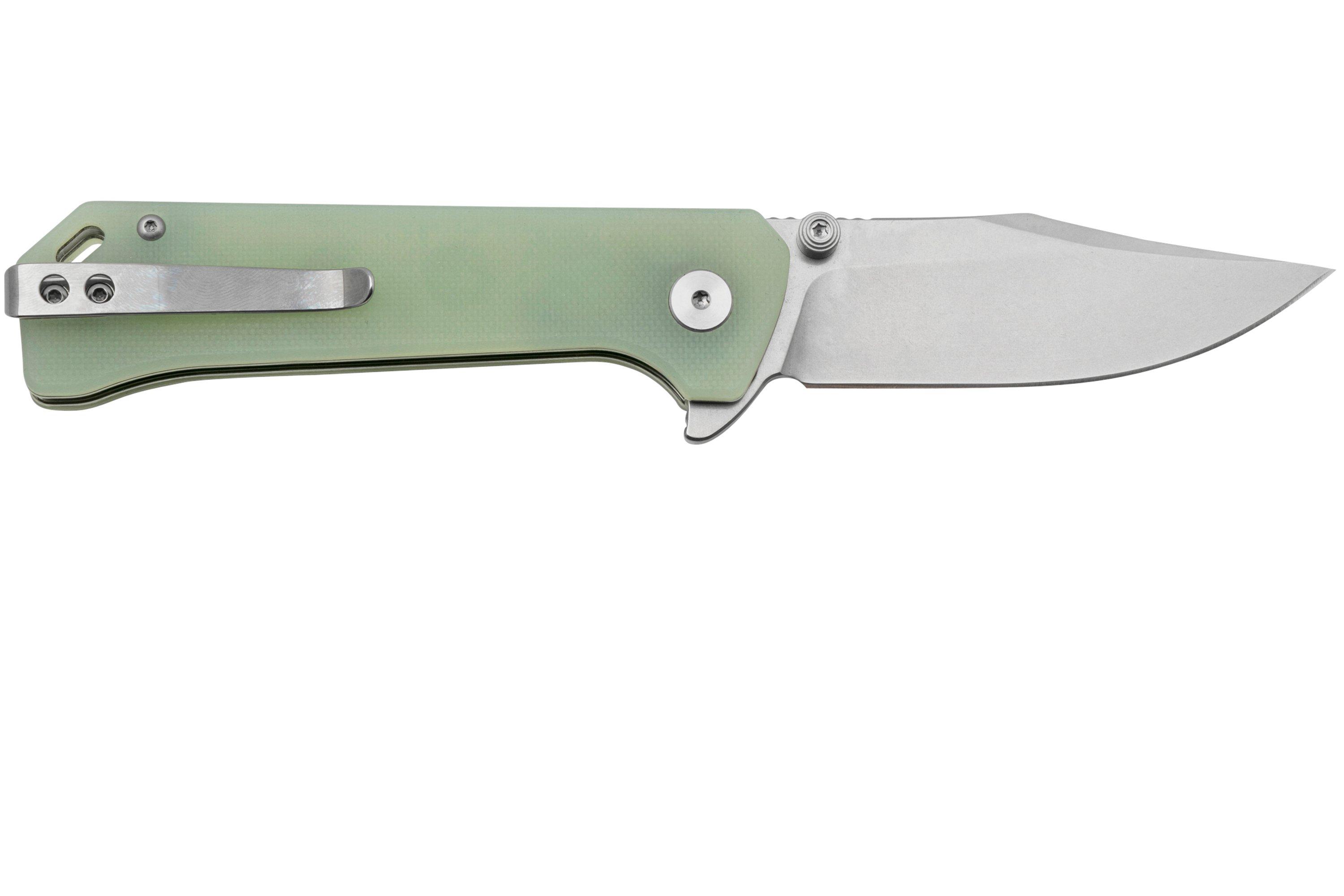 QSP Grebe QS147-D1, 14C28N Clippoint Jade G10, pocket knife ...