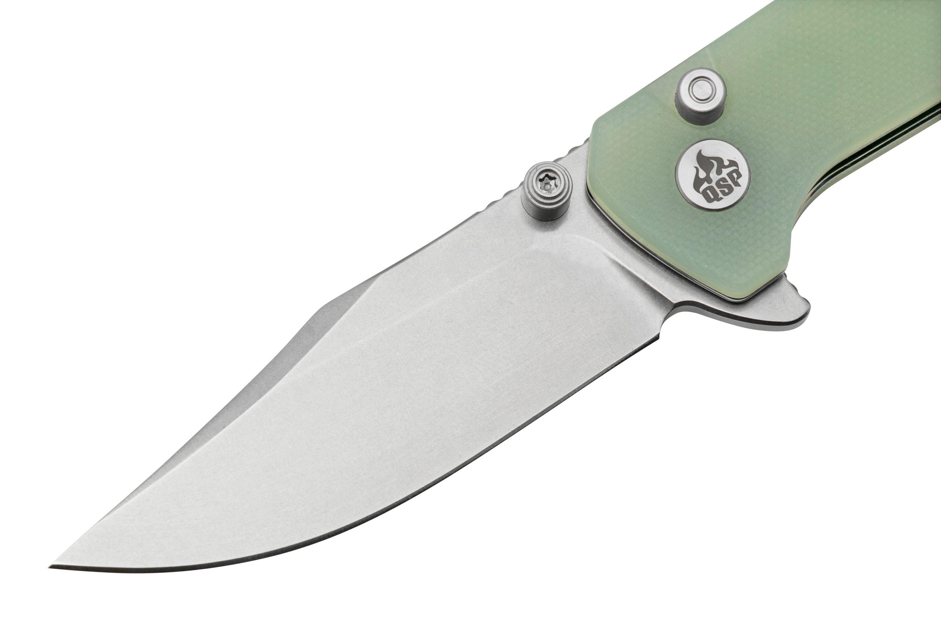 QSP Grebe QS147-D1, 14C28N Clippoint Jade G10, navalha | Compras vantajosas em Knivesandtools.pt
